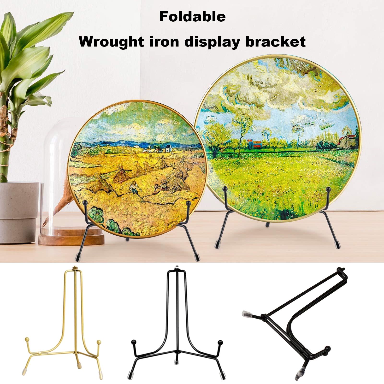 Hariumiu 1/3Pcs Plate Stand Metal Picture Frame Holder High Stability ...