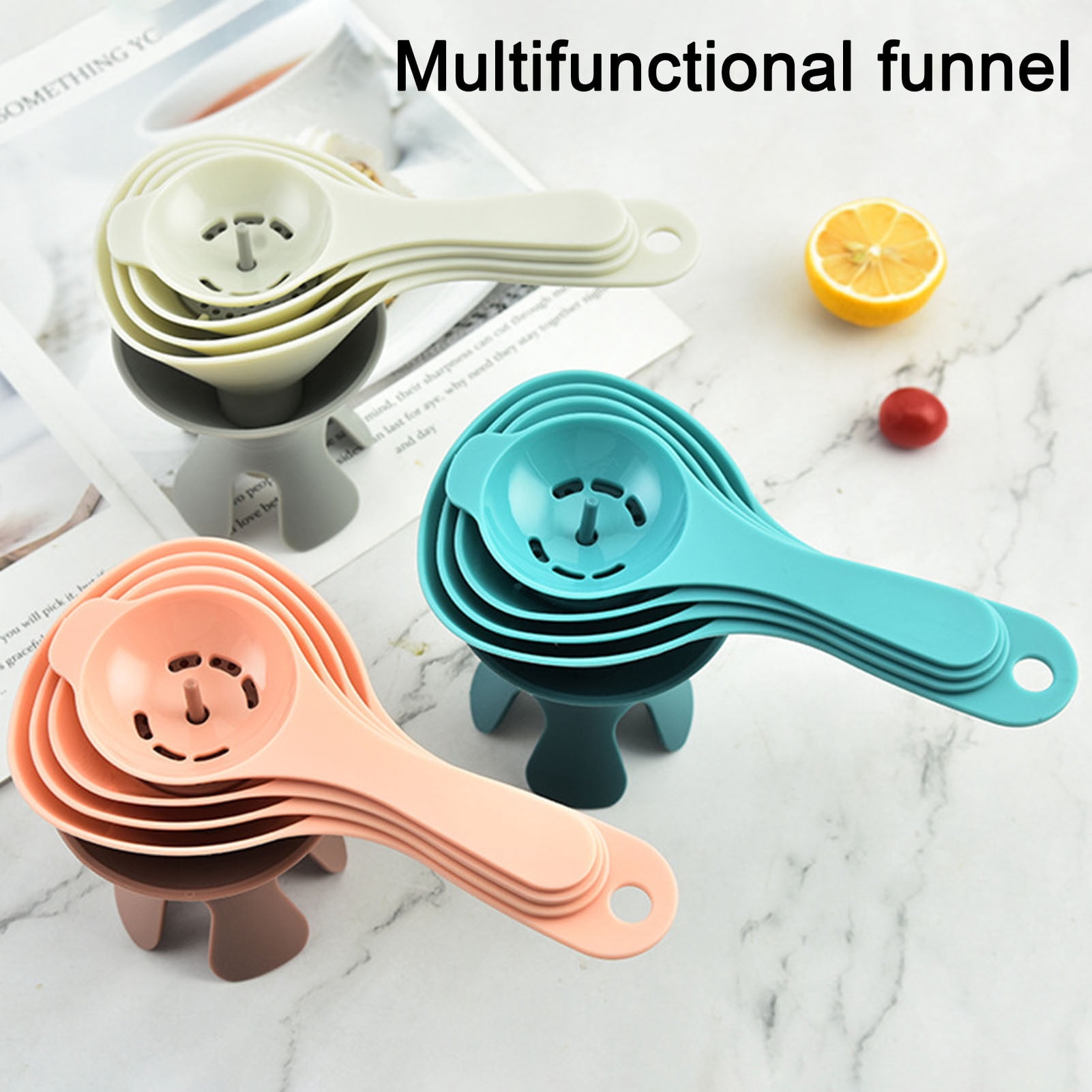 Hariumiu 1 Set Funnel Filter Egg Separator Storage Base Assorted ...