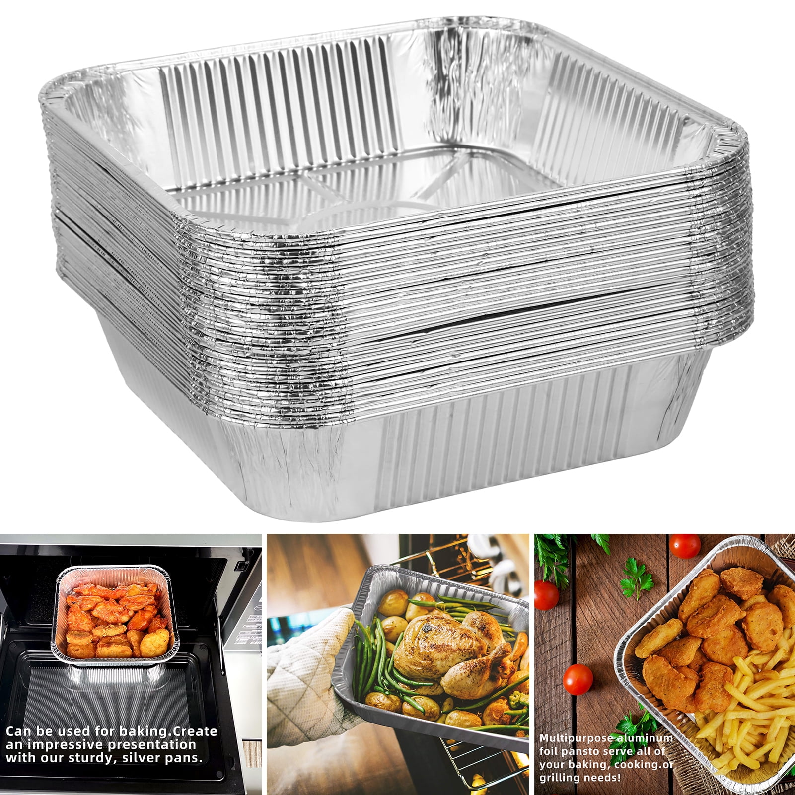 Hariumiu 10/30Pcs Disposable Aluminum Foil Pans Waterproof & Oil-Proof ...
