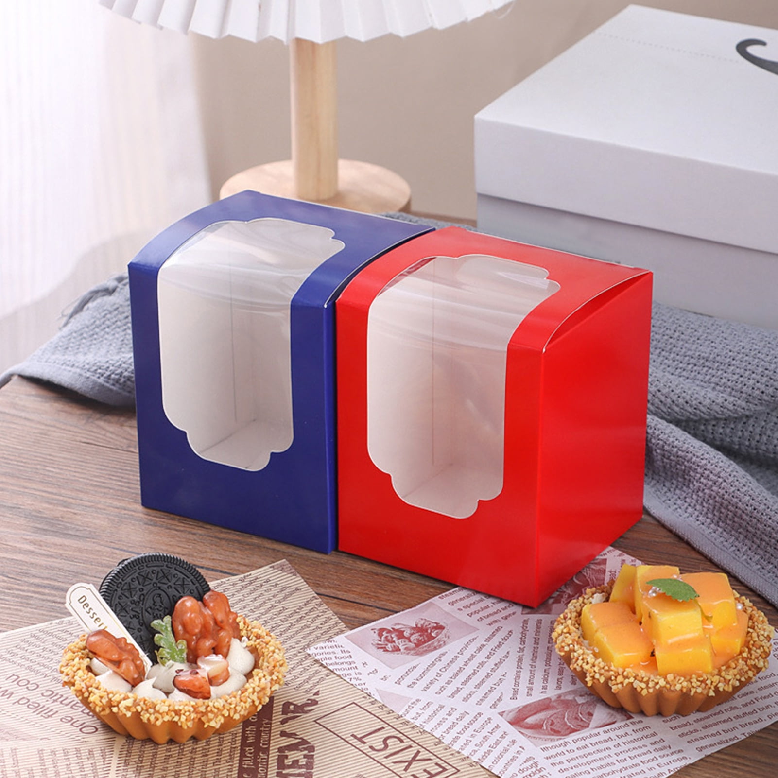 Hariumiu 10Pcs Individual Cupcake Boxes with Inserts Stackable Cupcake ...
