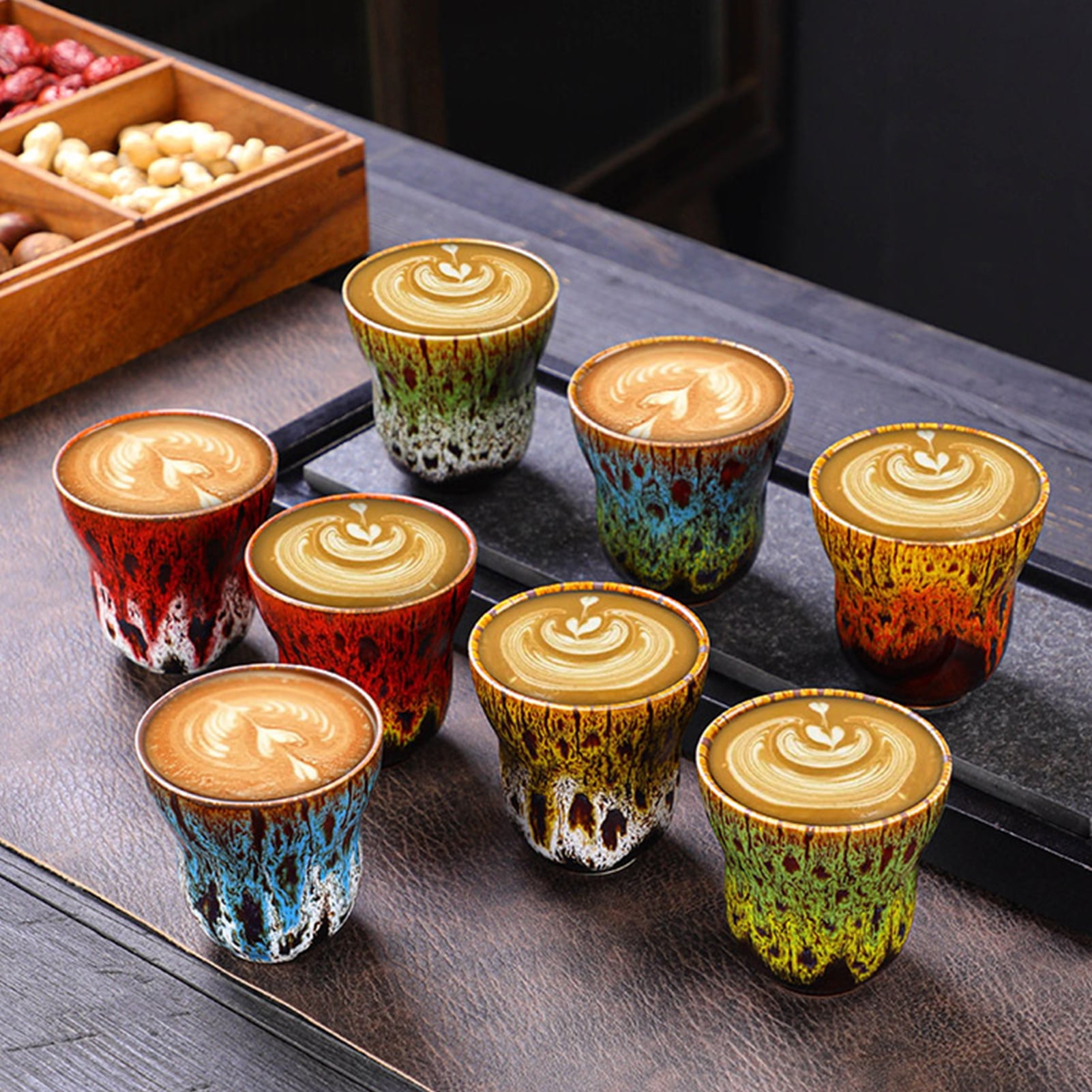 Hariumiu 150/220ML Coffee Cup 5/7.44oz Capacity Tortoise Shell Design ...