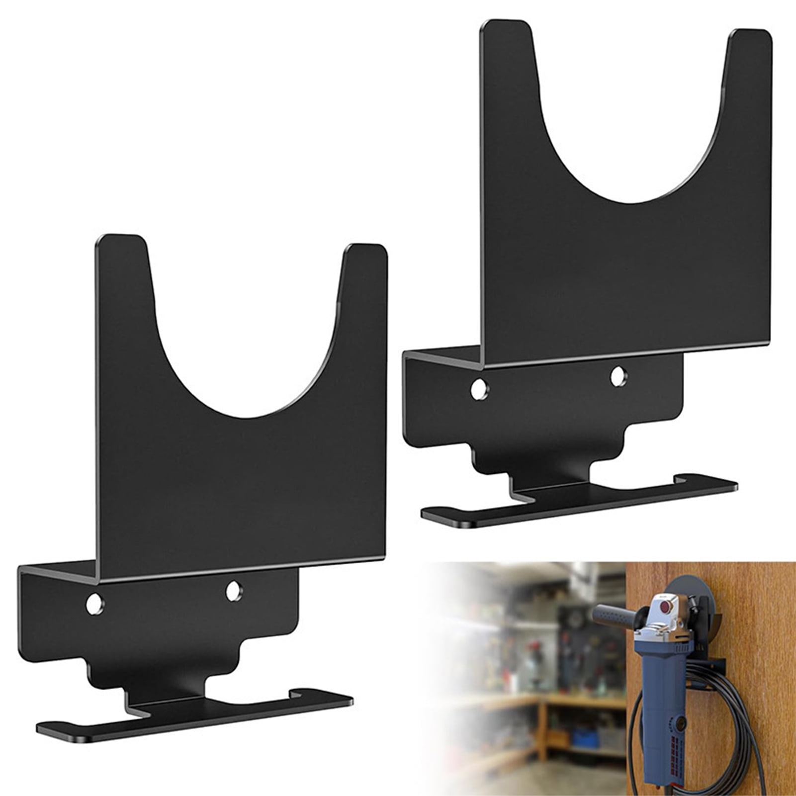 Hariumiu 2 Sets Wall Mount Angle Grinder Holder with Accessories Heavy Duty Metal Multi ...