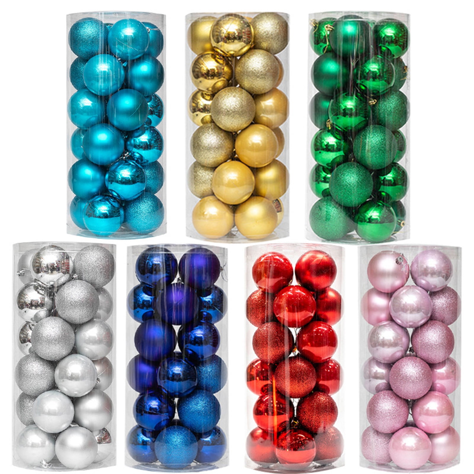 Hariumiu 24Pcs Christmas Ball Ornaments Set Shiny Christmas Tree ...