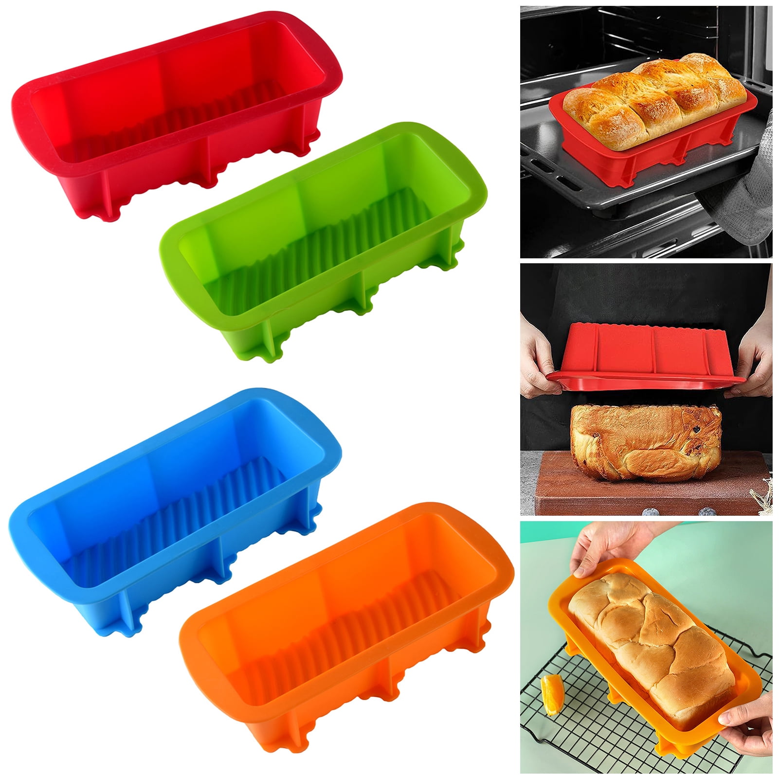 Hariumiu 2Pcs Bread Mold Reusable Flexible Silicone Cake Mold Food ...