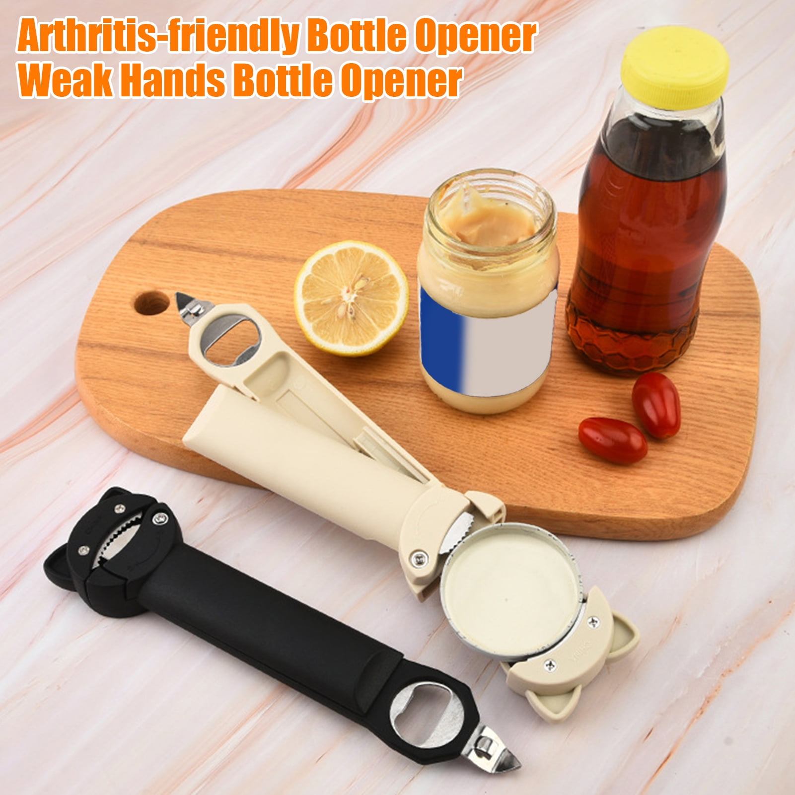 Hariumiu 2Pcs Jar Opener And Bottle Opener for Weak Hands Ergonomic ...