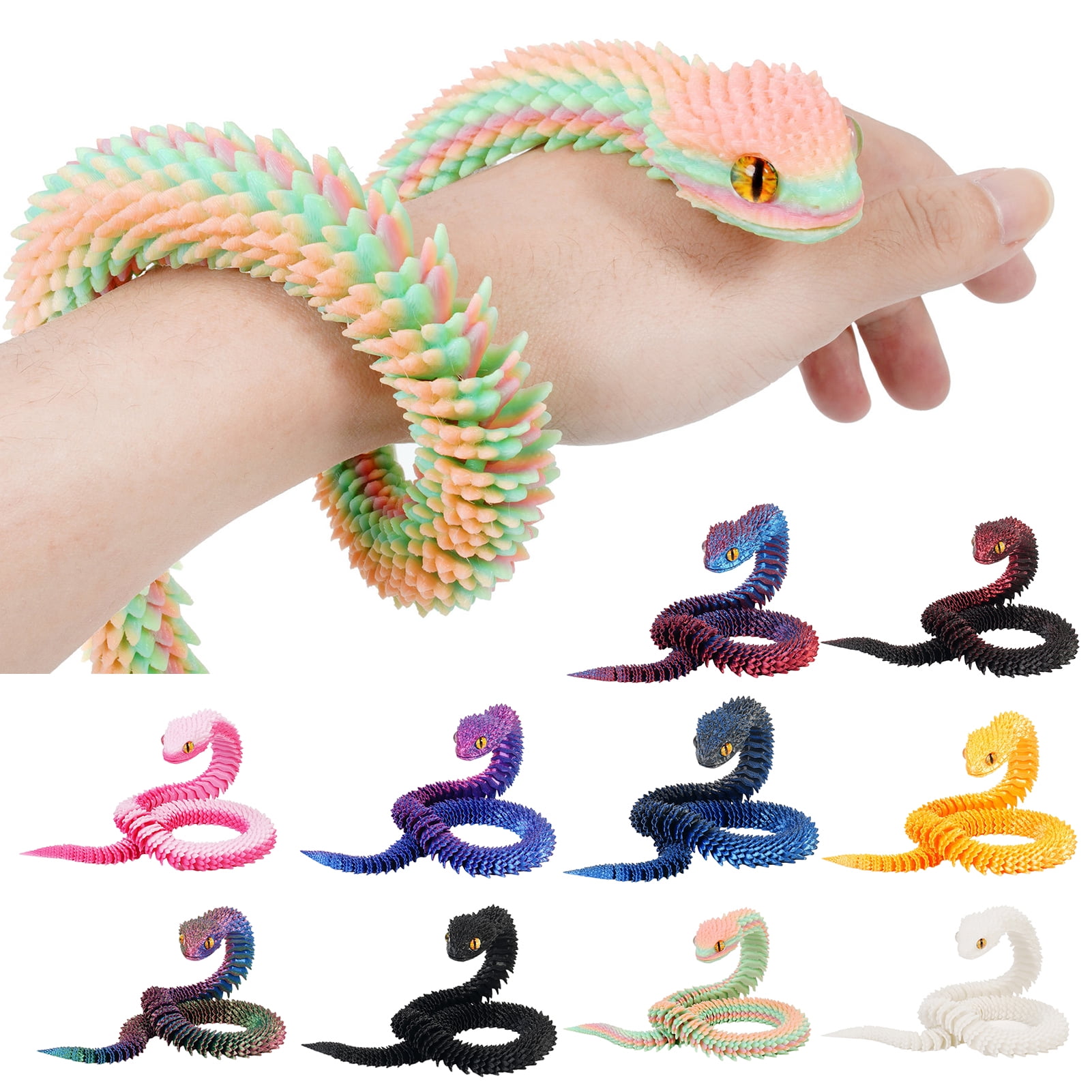 Hariumiu 3D Printed Snake Toy 60cm Desktop Articulated Snake with ...