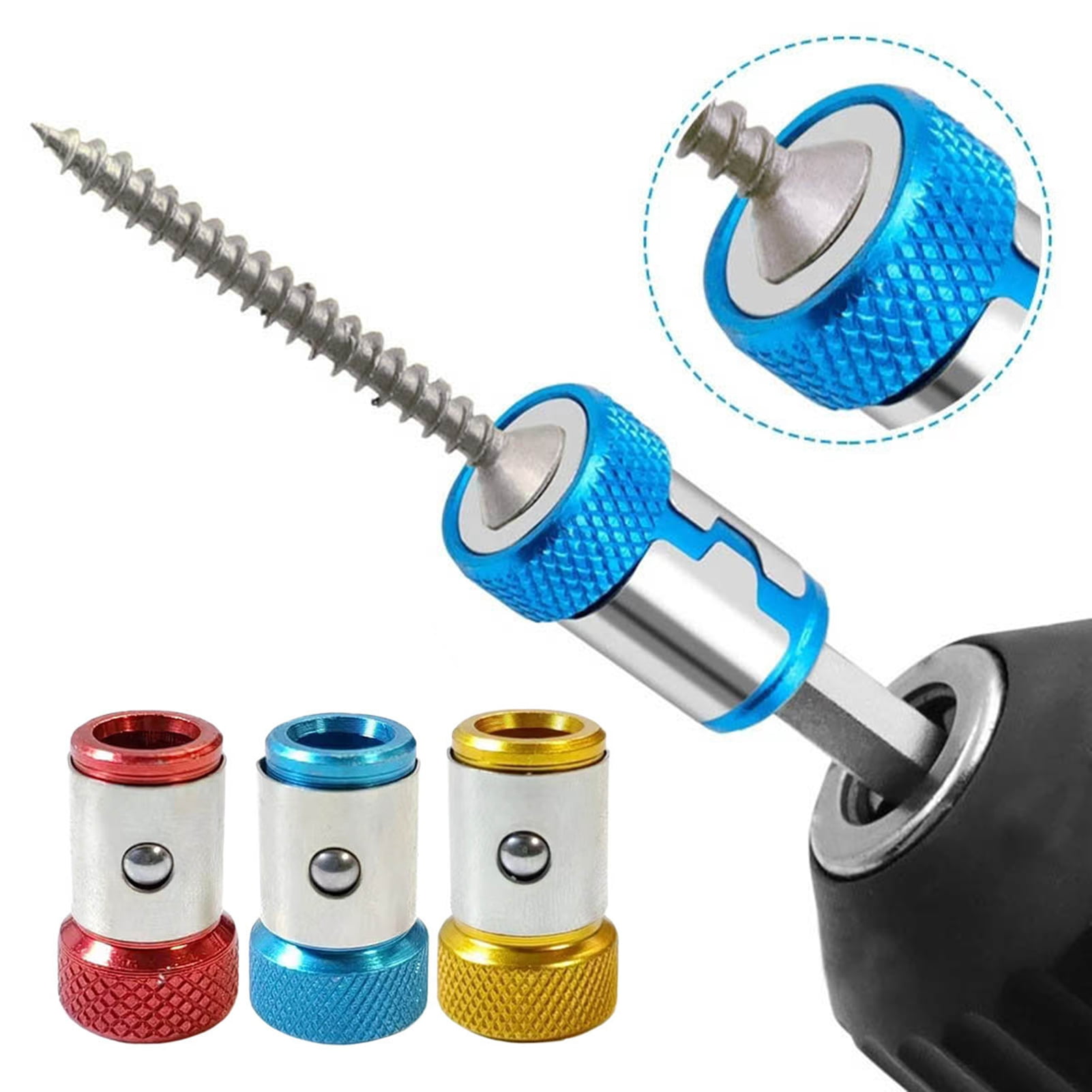 Hariumiu 3Pcs Screwdriver Bit Magnetic Ring Removable Electric ...