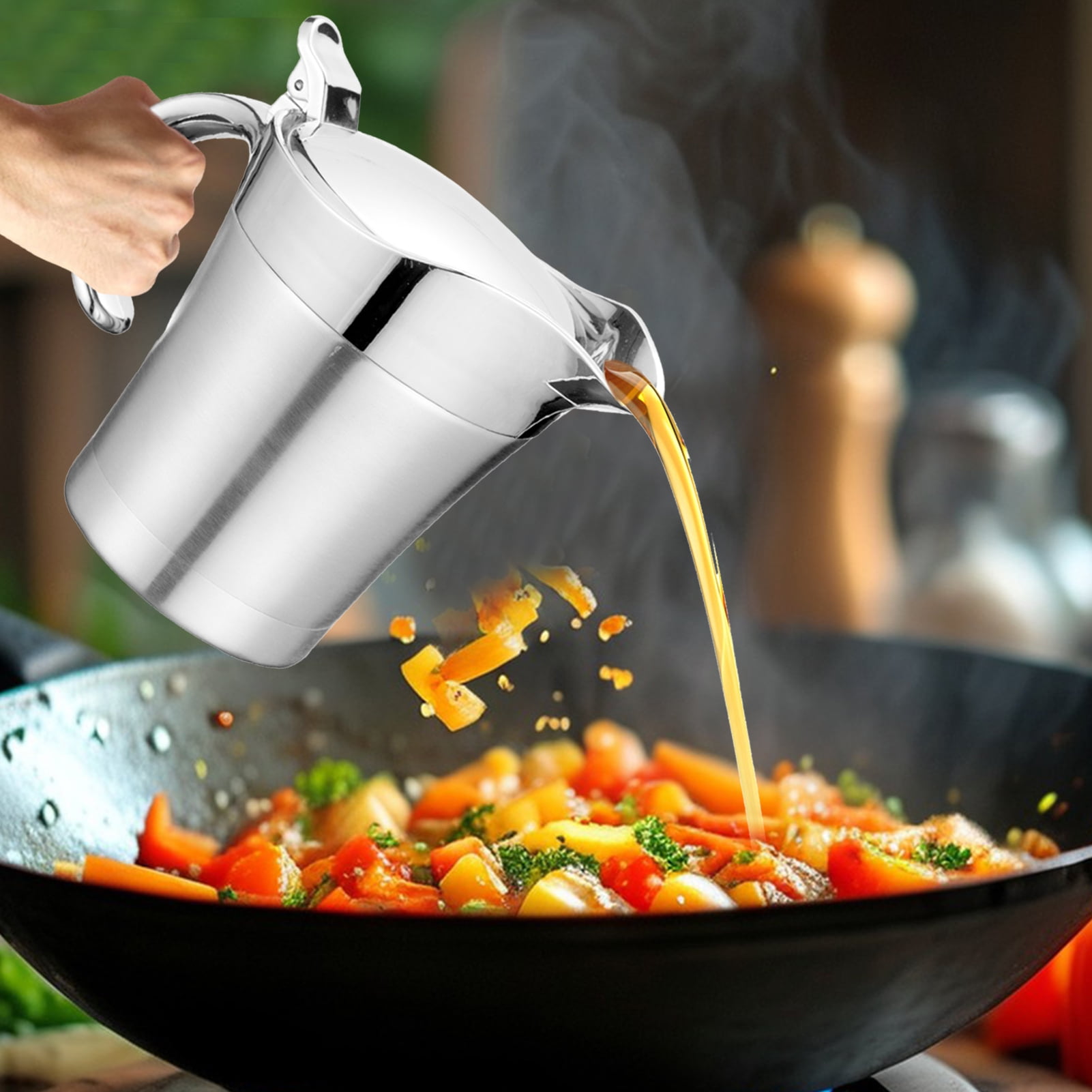 Hariumiu 400/800ml Gravy Boat Stainless Steel Sauce Pot with Hinged Lid ...
