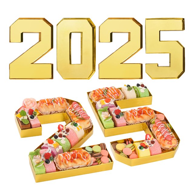 Hariumiu 4Pcs 2025 Cardboard Number Box Fillable Tray for Charcuterie ...