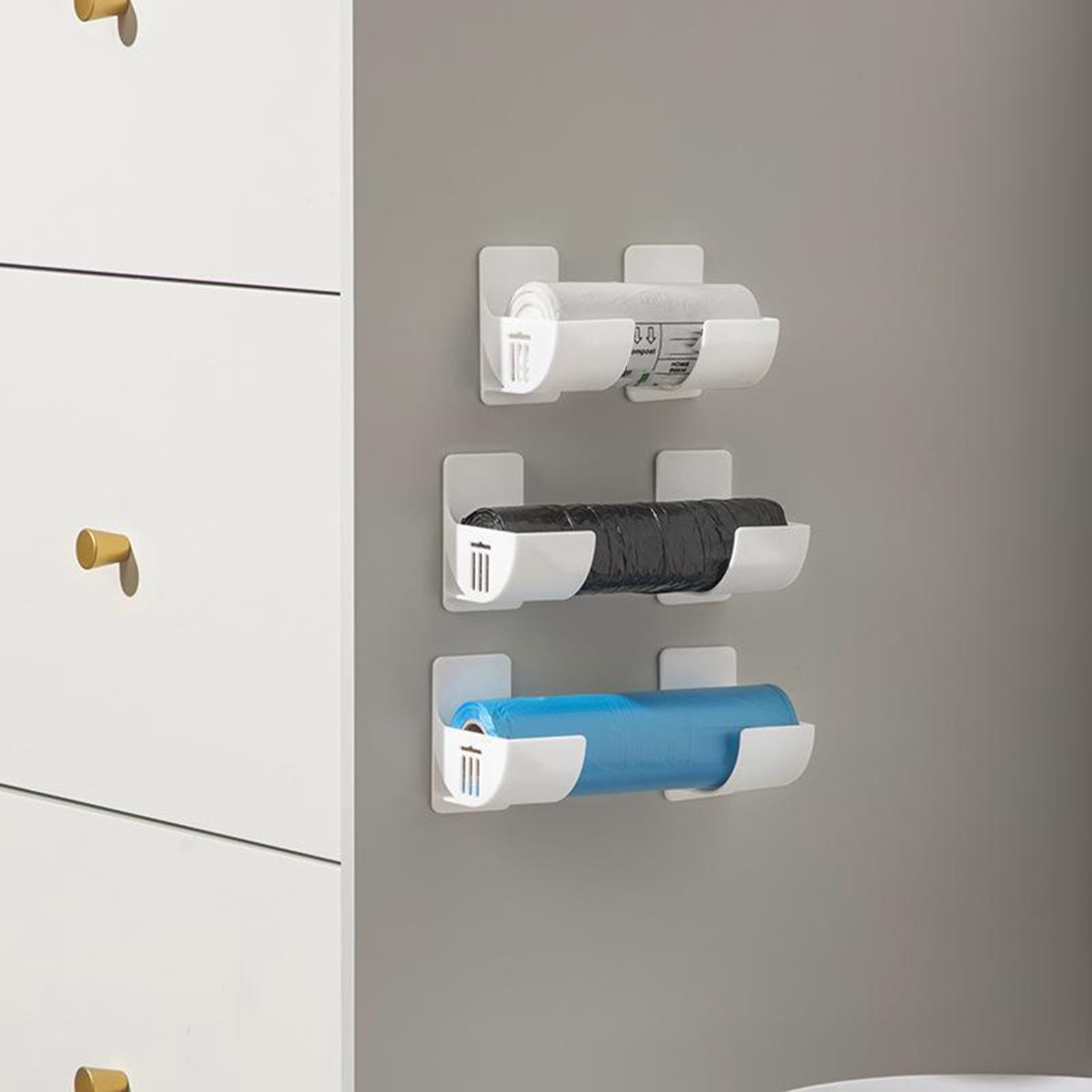 Hariumiu 4Pcs Wall Mounted Garbage Bag Storage Racks Simple ...