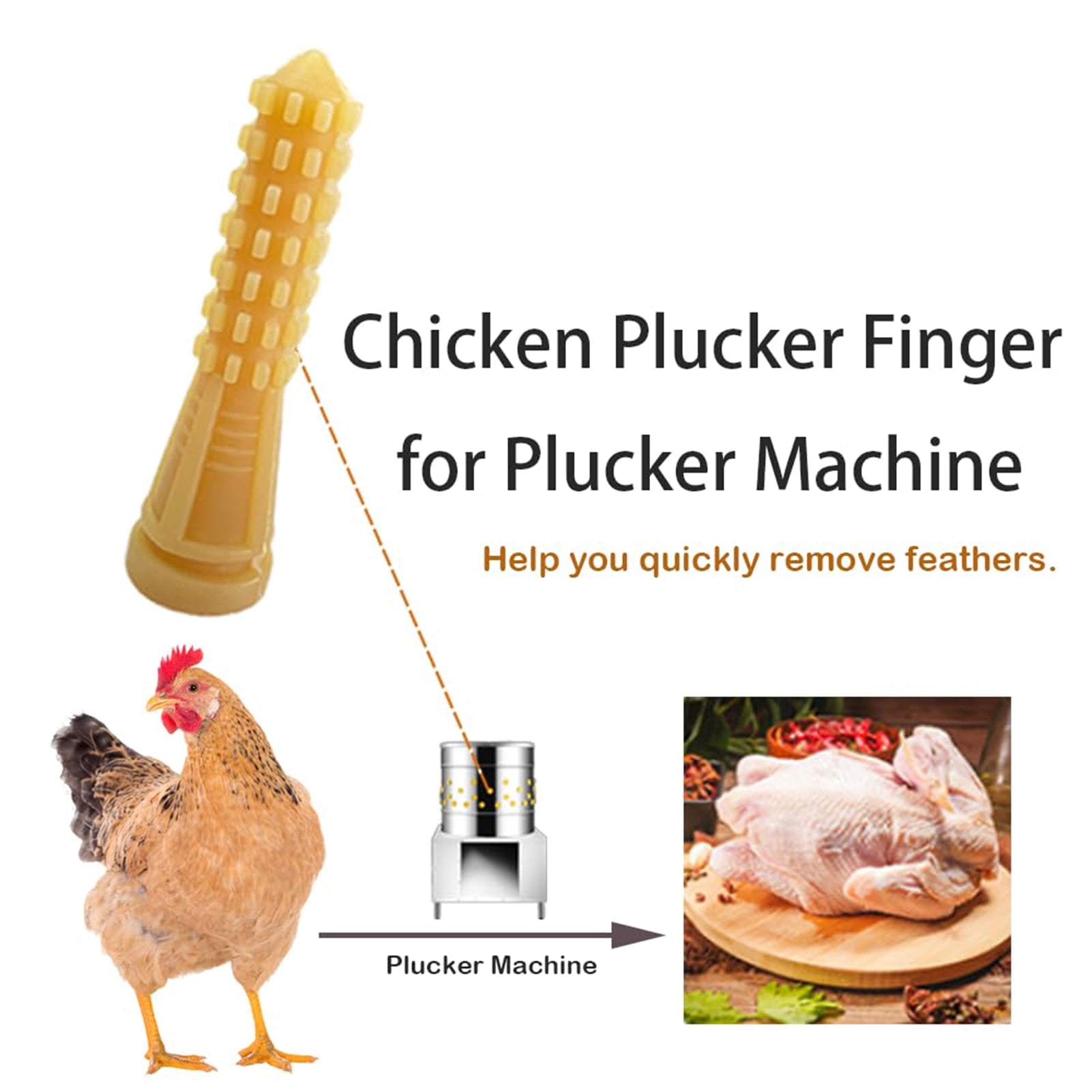 Hariumiu 50Pcs Chicken Plucker Fingers Poultry Hair Feather Removal ...