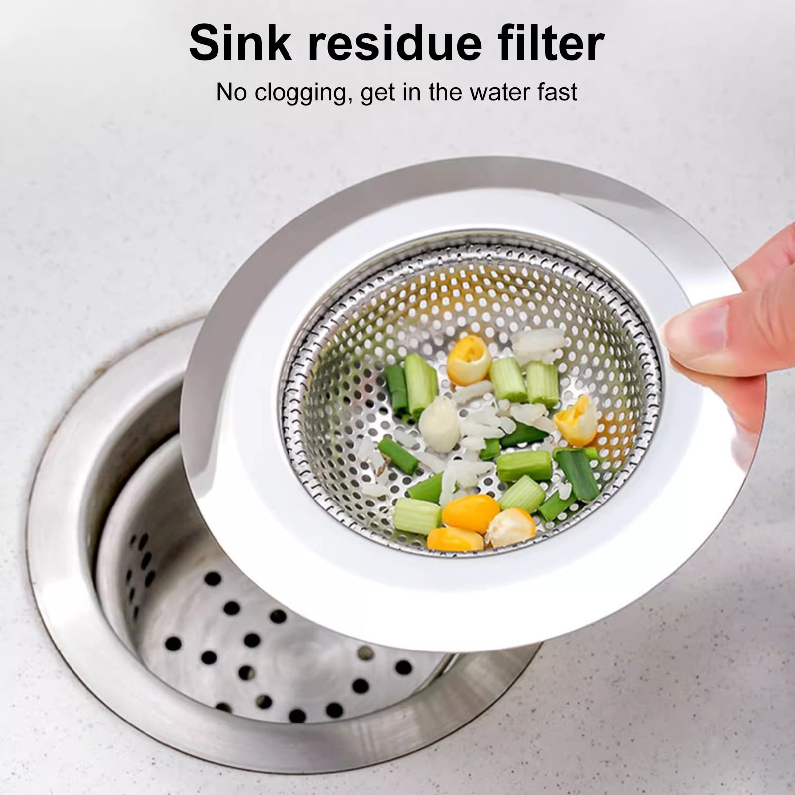 Hariumiu 5Pcs Kitchen Sink Strainer Stainless Steel Mesh Sink Strainer ...