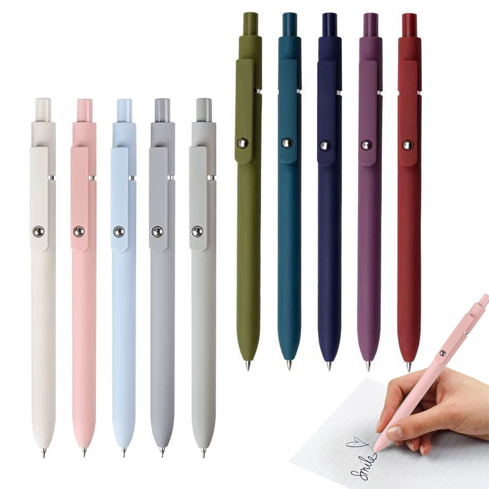 Hariumiu 5Pcs Student Pen 0.5mm Fine Tip Gel Ink Pen with Pocket Clip ...