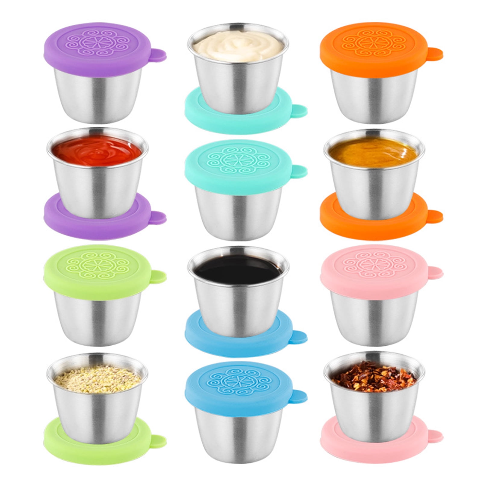 Hariumiu 6Pcs 60ml/70ml/80ml Salad Dressing Container with Lid ...