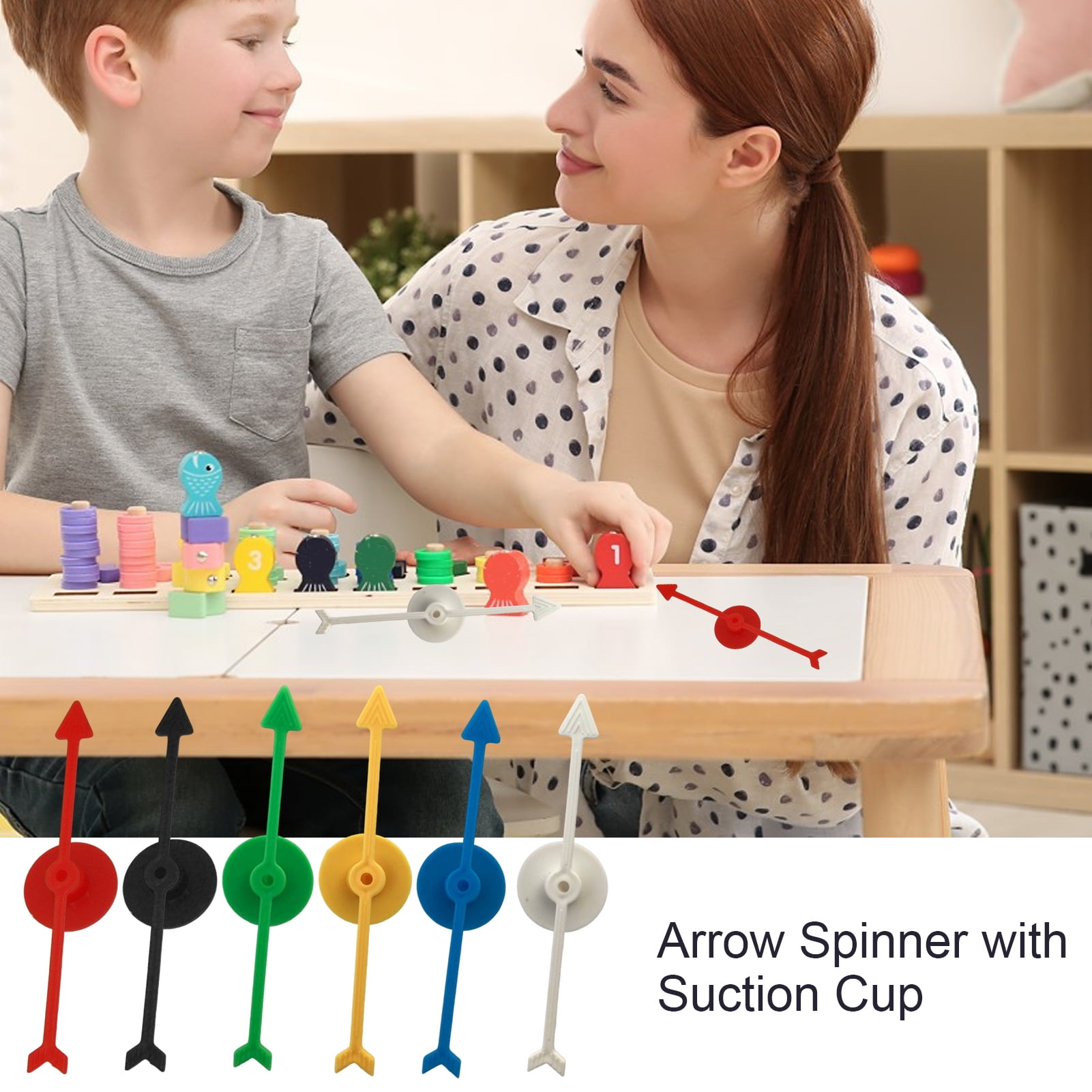 Hariumiu 6Pcs Large Arrow Spinner with Suction Cup Heavy Duty Plastic Pointer Tools Family Night ...