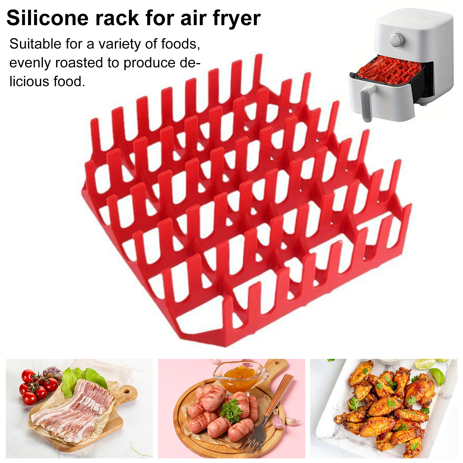 Hariumiu Air Fryer Silicone Liners Non-stick Reusable Pot Liner Bacon ...