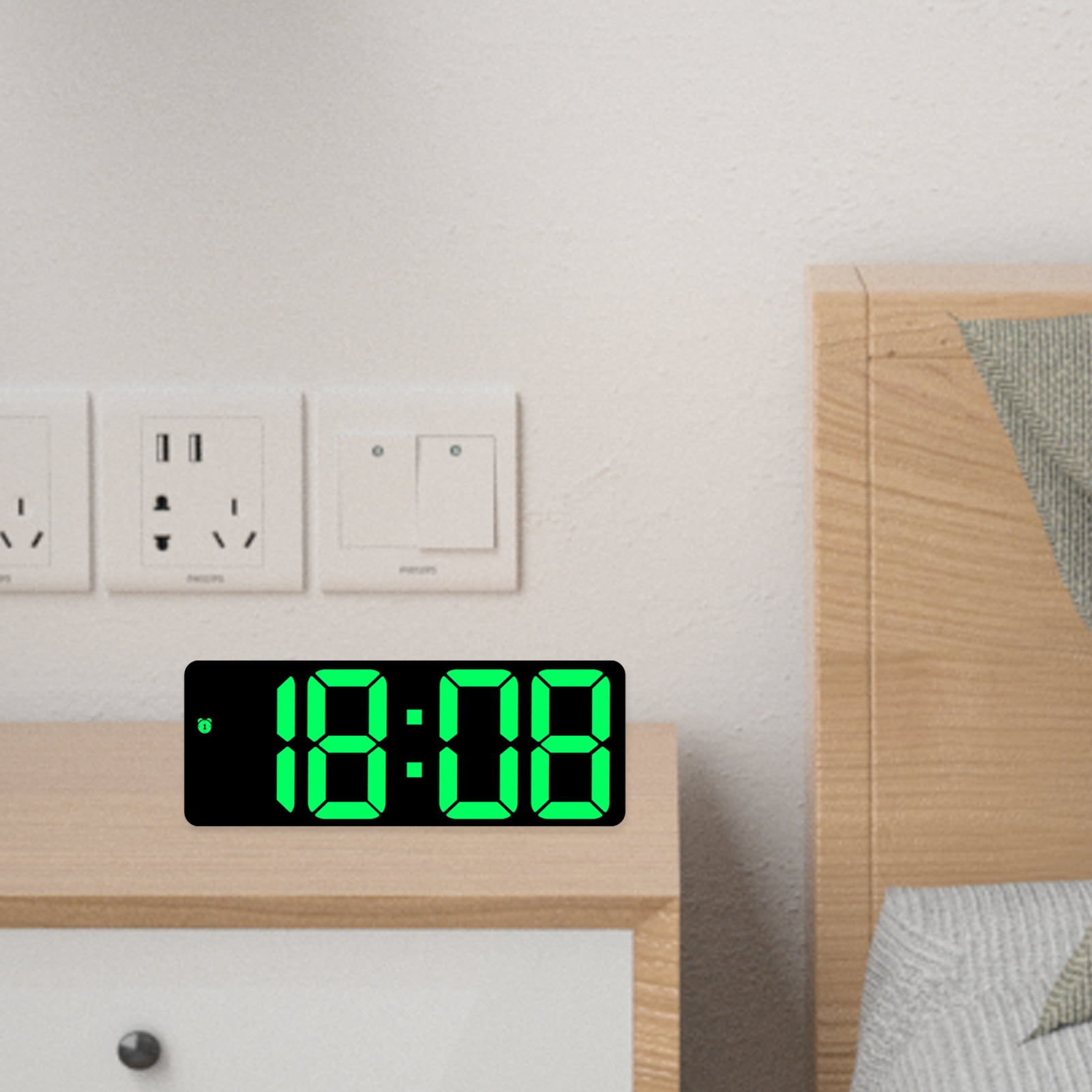 Hariumiu Battery-powered Alarm Clock Digital Alarm Clock with Large ...