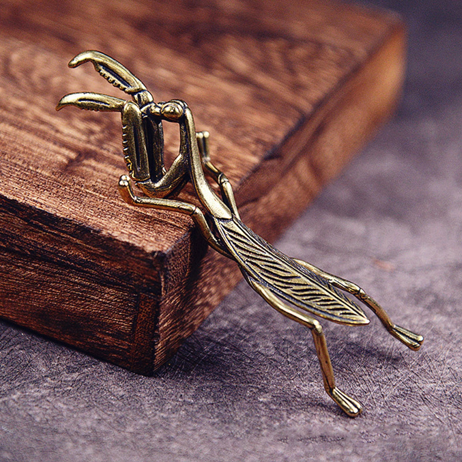 Hariumiu Brass Mantis Figurine Vintage 3D Mantis Statue Home Office ...