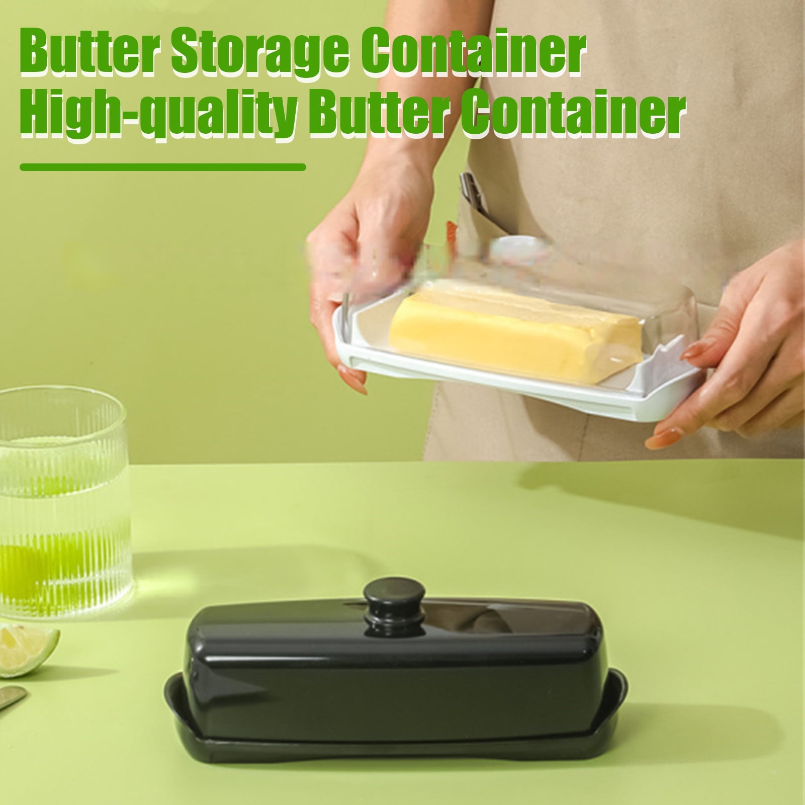 Hariumiu Butter Box with Lid Spatula Easy Grip Handle Butter Storage ...