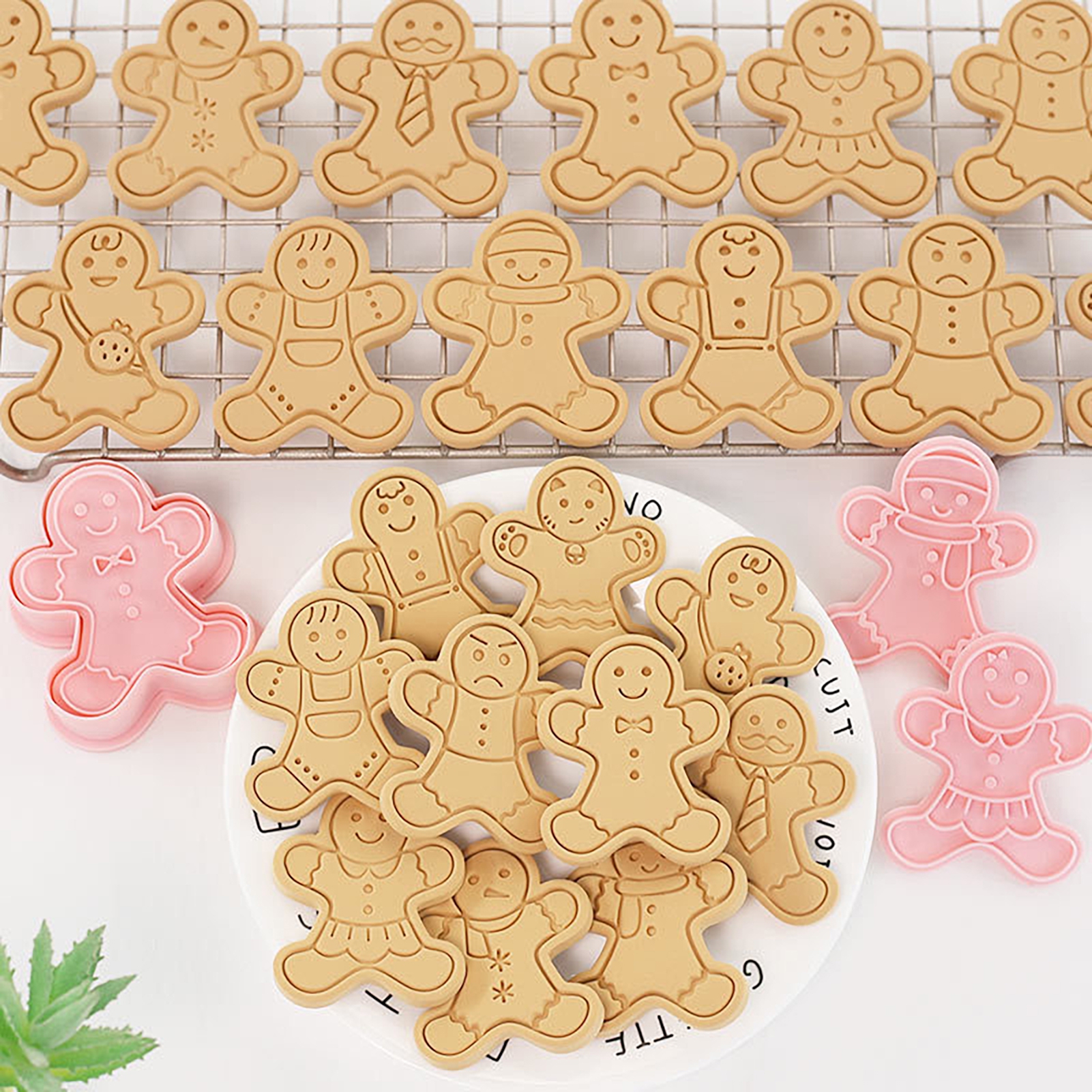 Hariumiu Cartoon Cookie Man Shape 10pcs/set Christmas Cookie Cutter ...