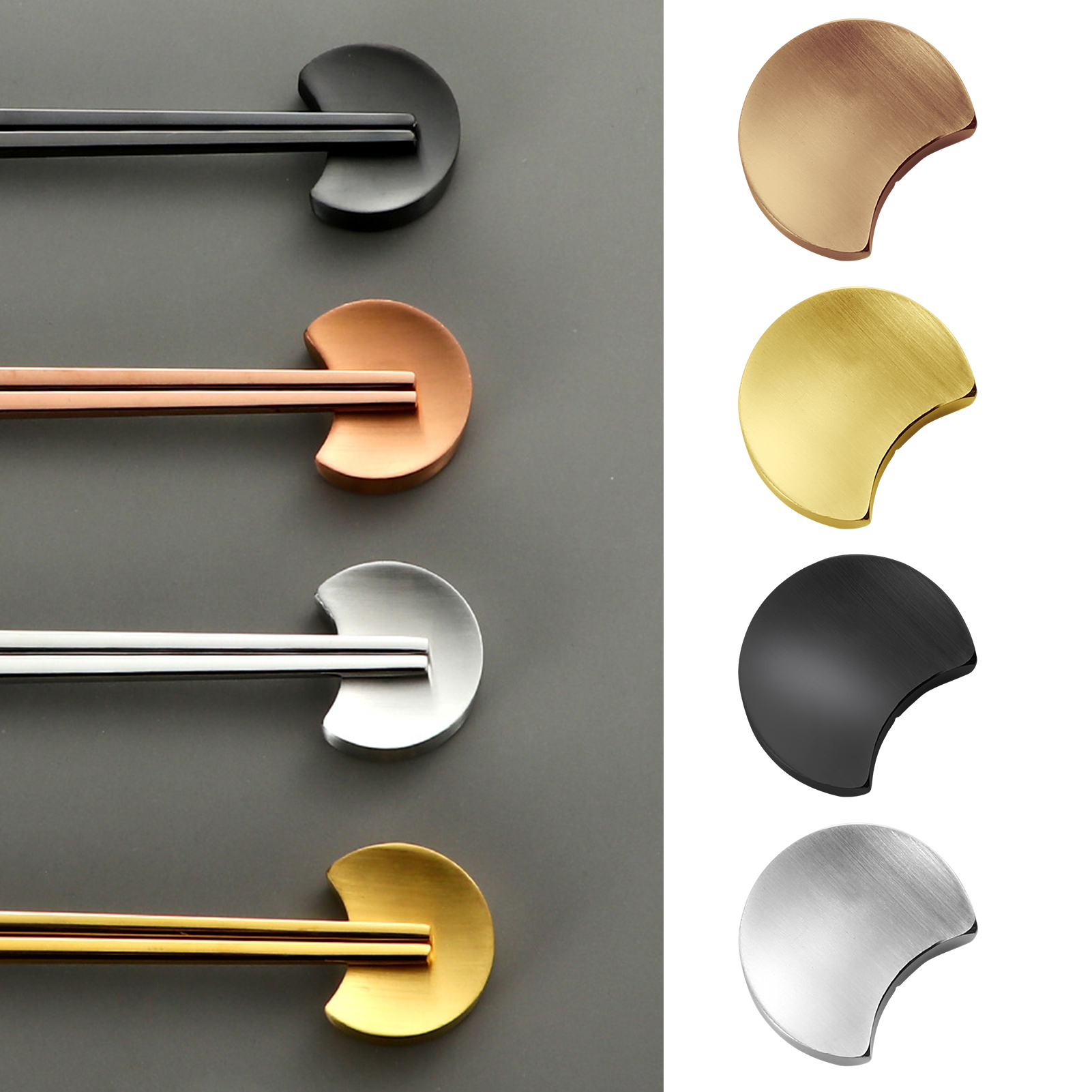 Hariumiu Chopstick Holder Stainless Steel Moon Shape Chopstick Rest ...