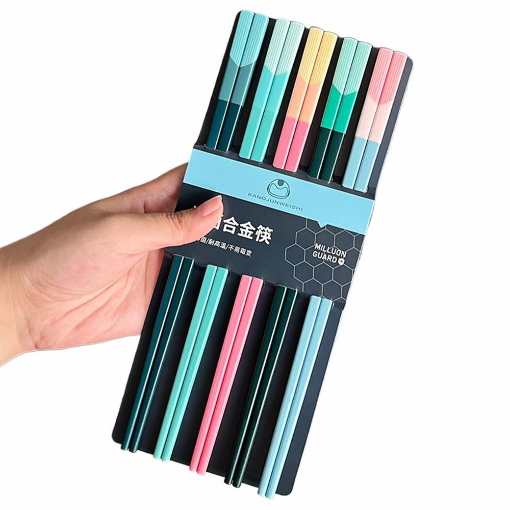 Hariumiu Chopsticks Set 5 Pairs Reusable Plastic Chopsticks Bpa-free ...