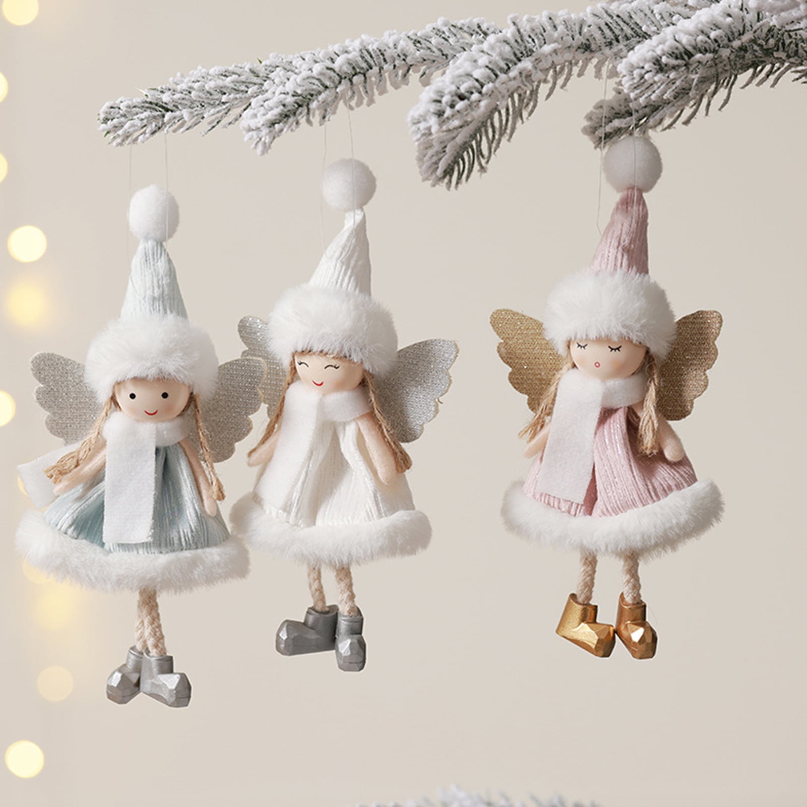 Hariumiu Christmas Angel Ornament Plush Angel Doll Pendant Winged Angel ...