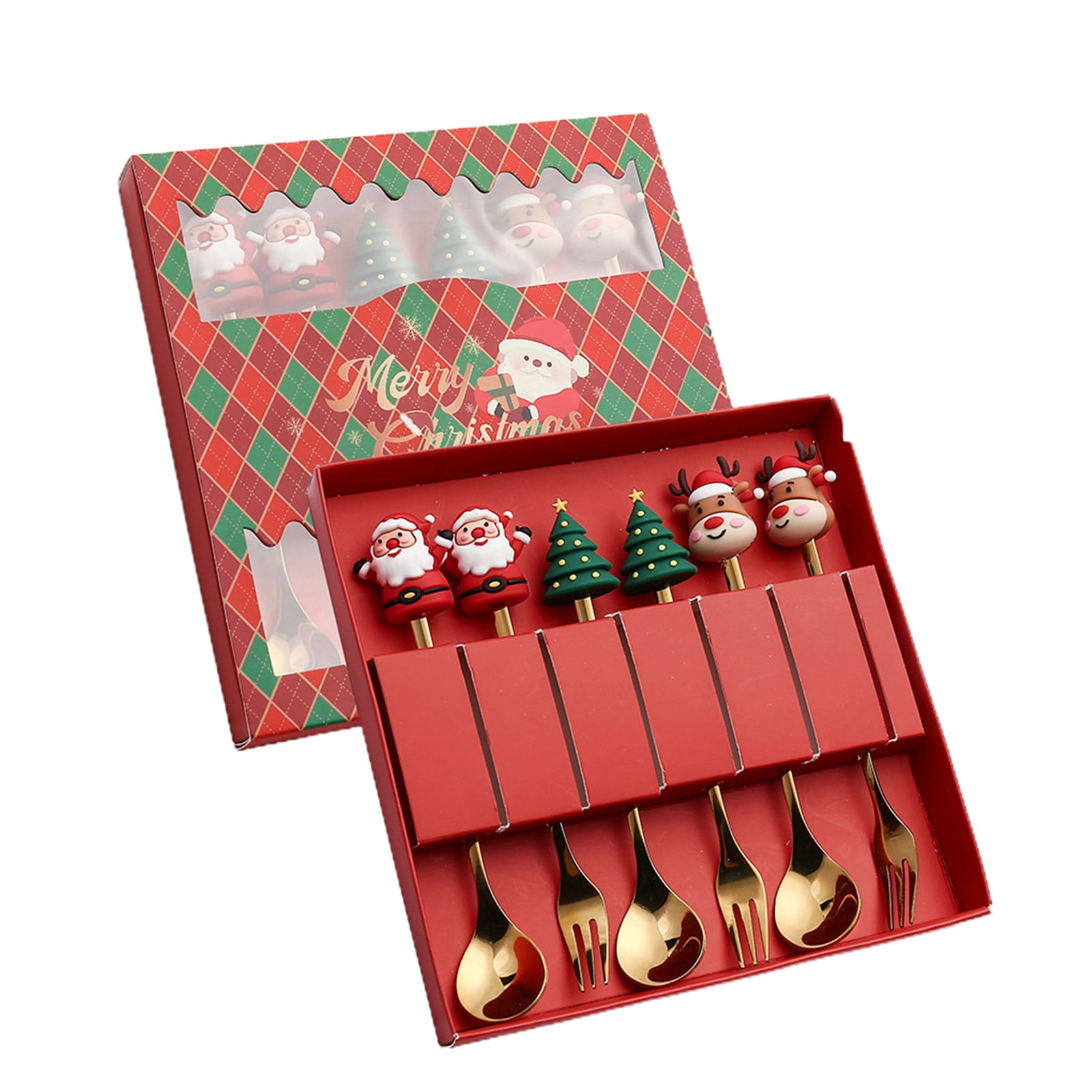 Hariumiu Christmas Spoon Set Christmas-themed Stainless Steel Cutlery ...