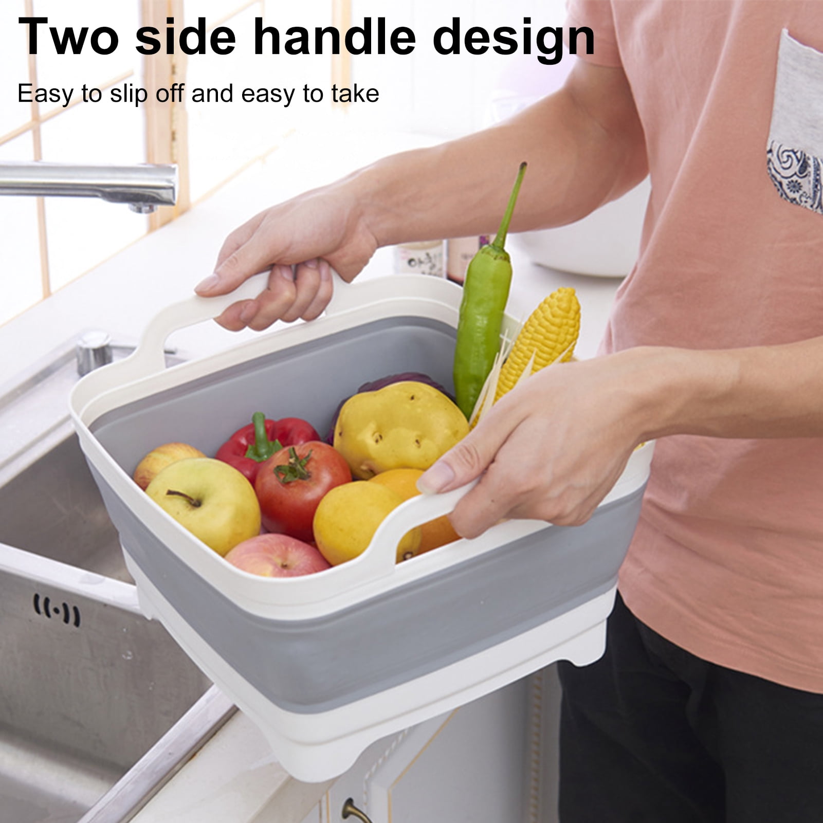 Hariumiu Collapsible Bucket Space-Saving Vegetable Wash Basin with ...