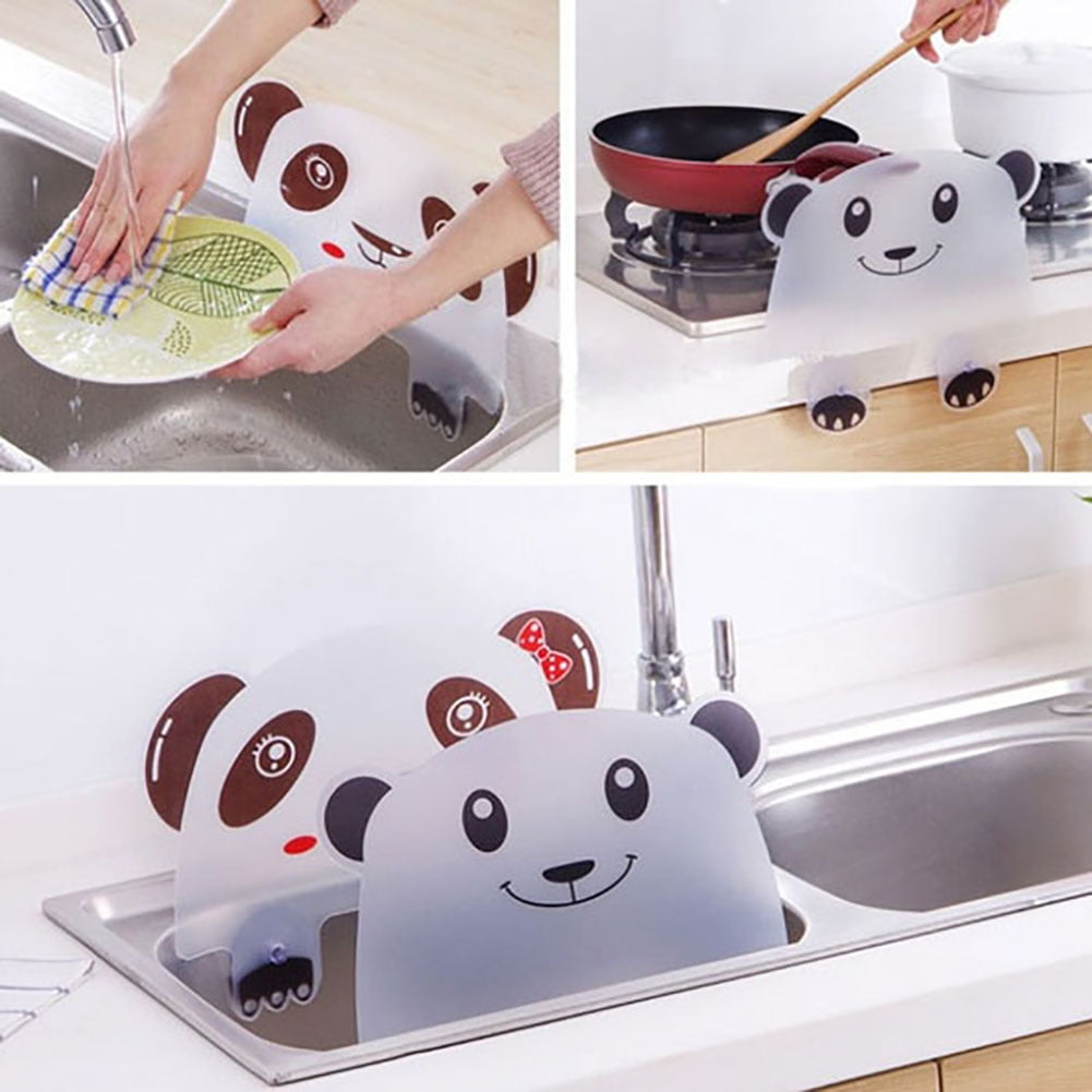 Hariumiu Cute Panda Sucker Water Splash Guard Baffle Wash Basin Sink ...