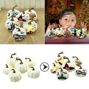 8 Inch Large Artificial Pumpkins Halloween Decor DIY White Foam ...