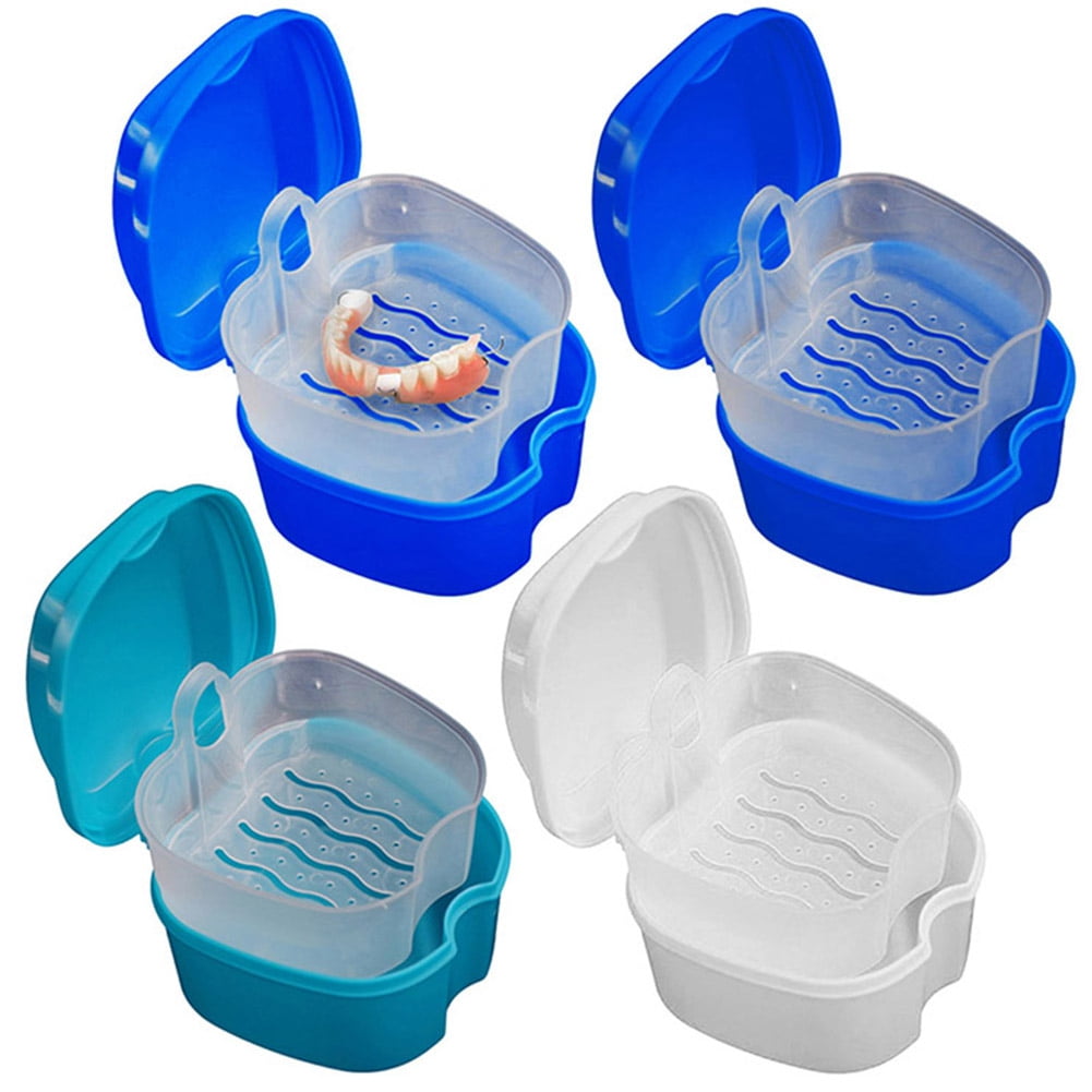 Hariumiu Denture Bath Box Cup, Complete Clean Care for Dentures, Clear ...