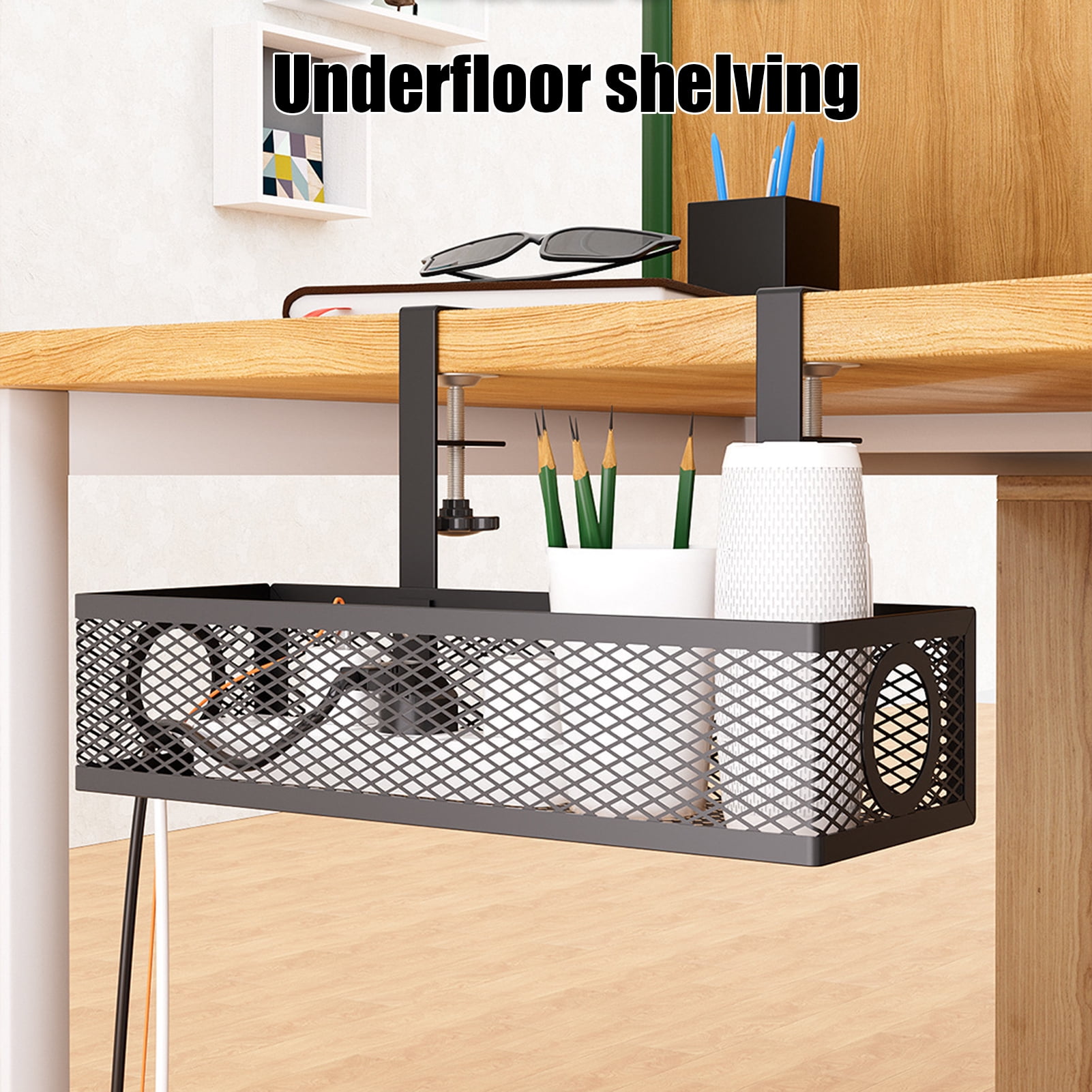 Hariumiu Desk Cable Organizer Storage Shelf Strong Load-bearing ...