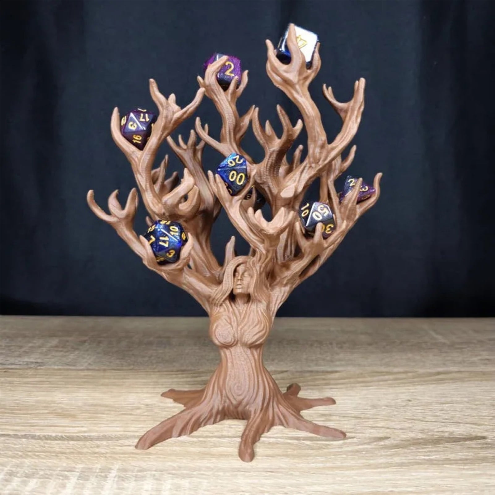 Hariumiu Dice Rack Tree Sculpture Metallic Goddess Died Tree Dice ...