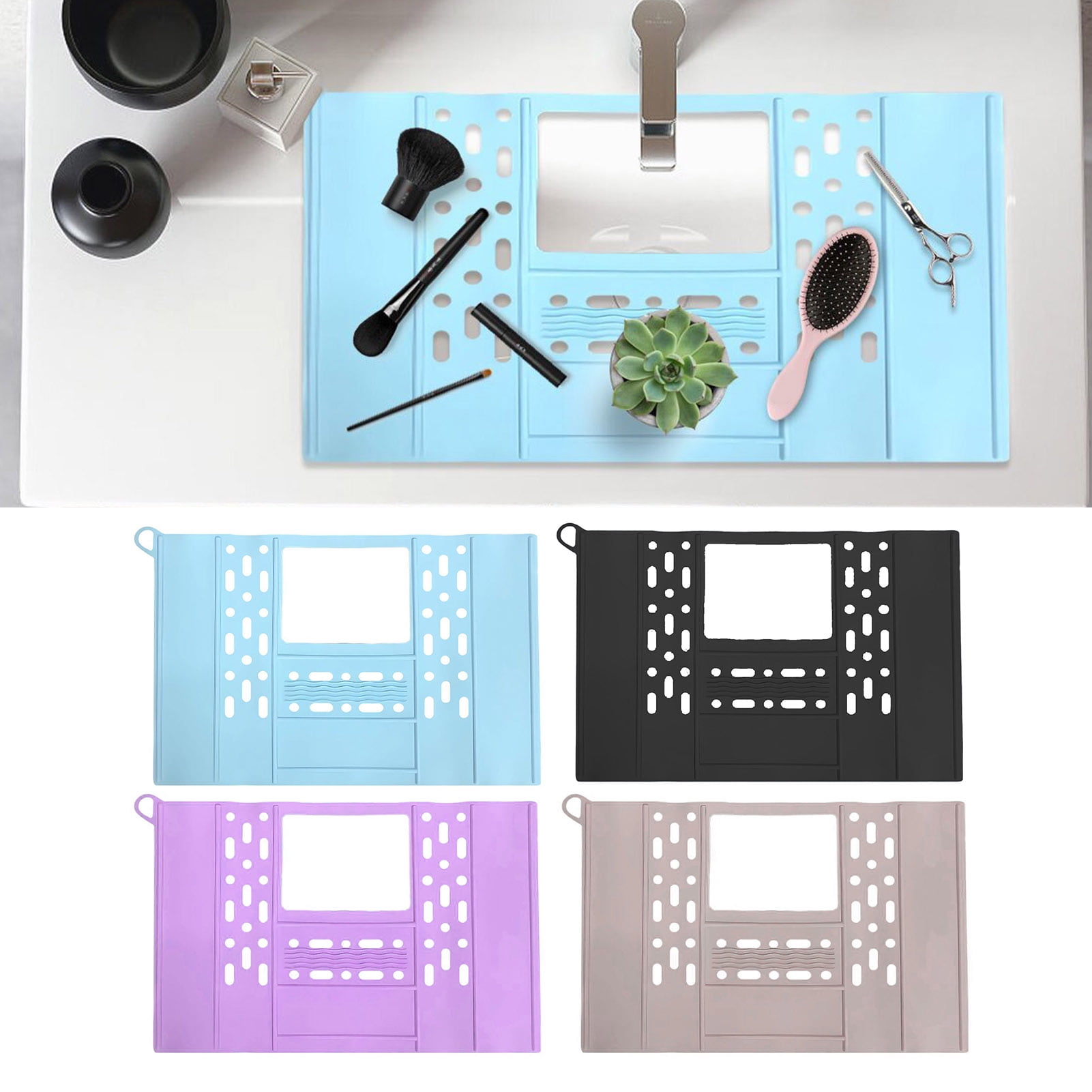 Hariumiu Drain Mat Foldable Silicone Sink Cover Space-Saving Heat ...