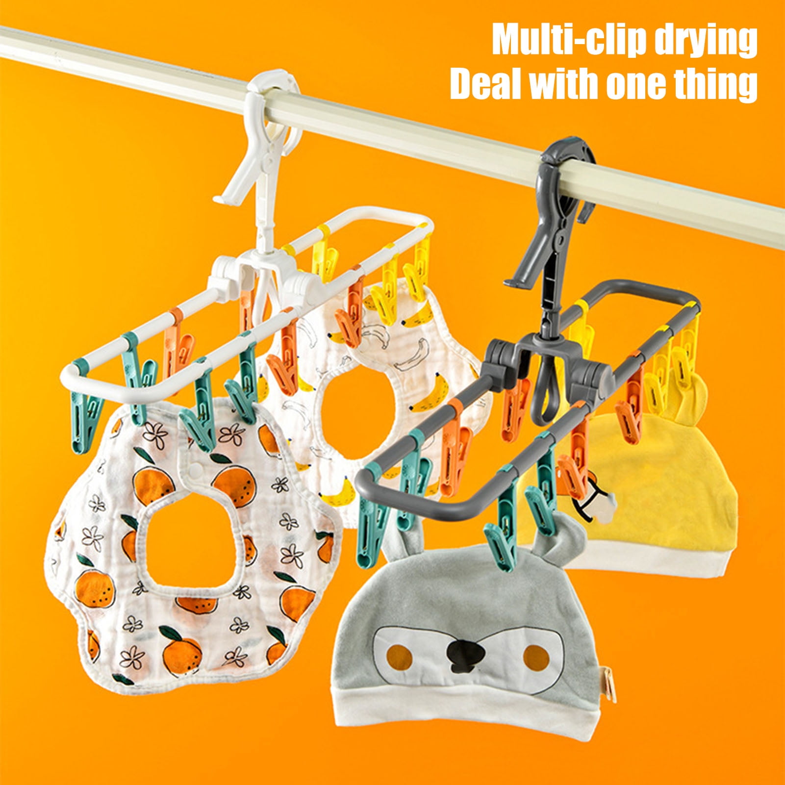 Hariumiu Drying Rack Baby Clothes Hanger 360-degree Rotatable Foldable ...