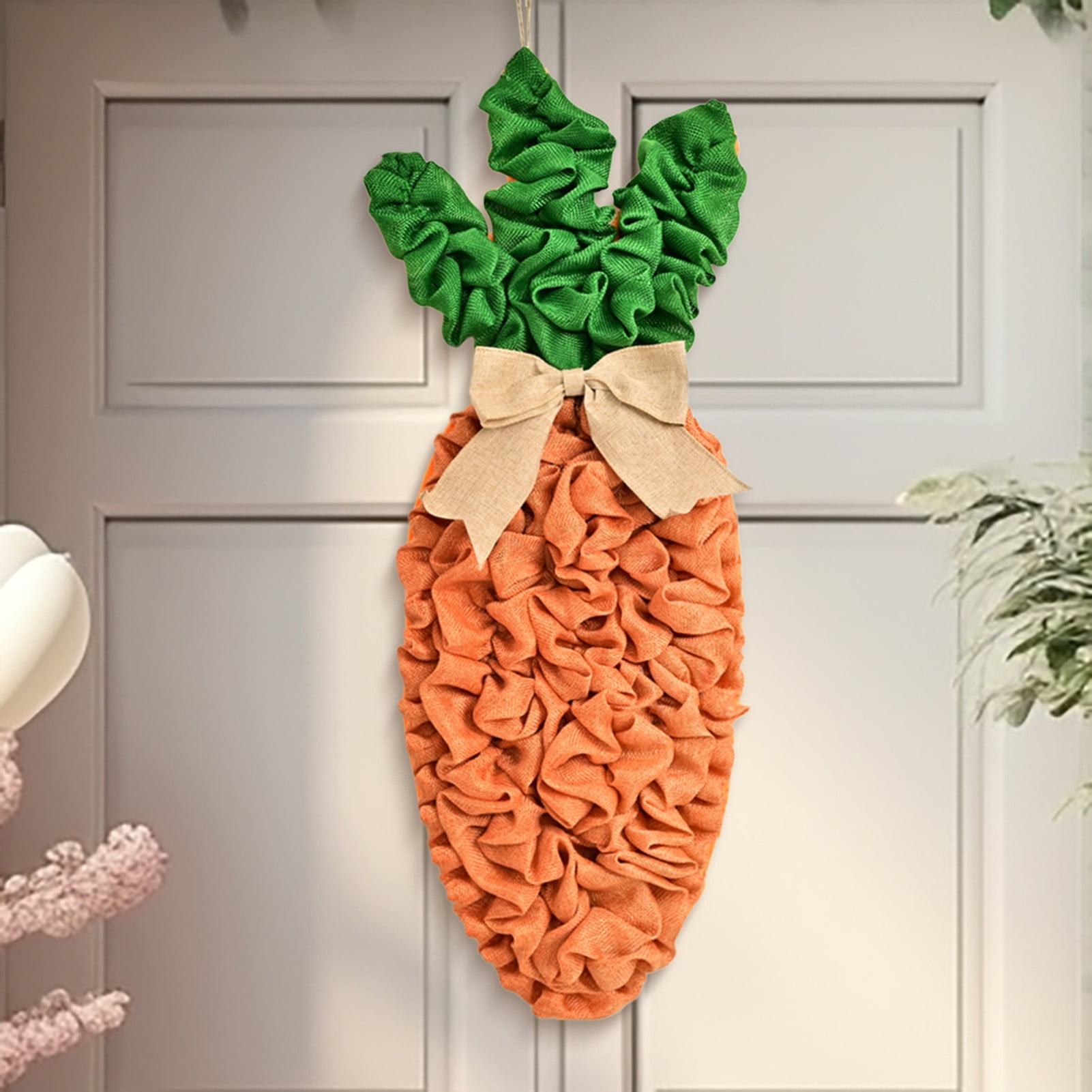 Hariumiu Easter Cloth Carrot Wreath Home Office Front Door Wall Hanging Large Simulation Radish ...