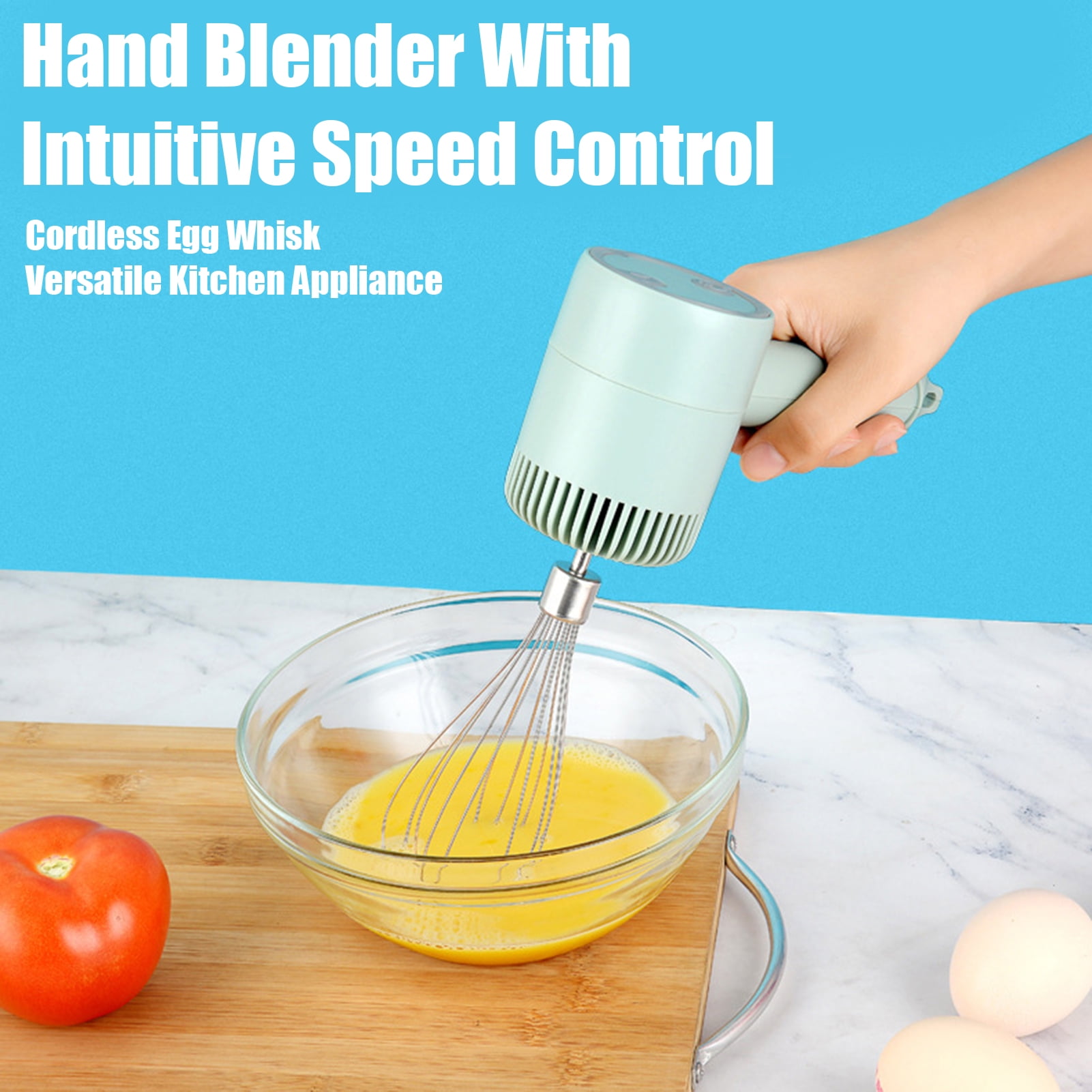 Hariumiu Electric Egg Beater Handheld Mixer 3 Speeds USB-C Charging Dough Blender Ergonomic ...
