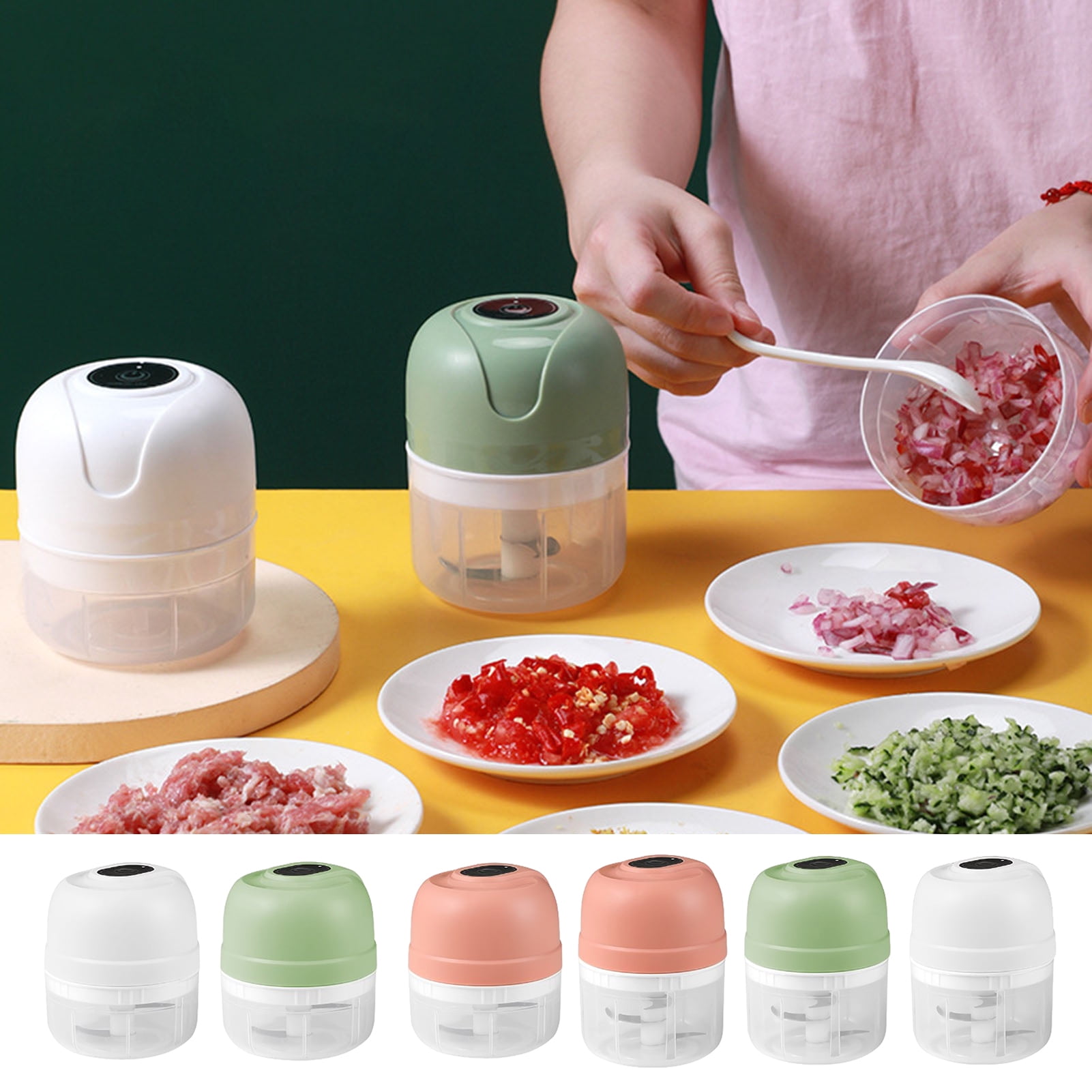 Hariumiu Electric Garlic Masher 100/250ML USB Charging Food Processor ...
