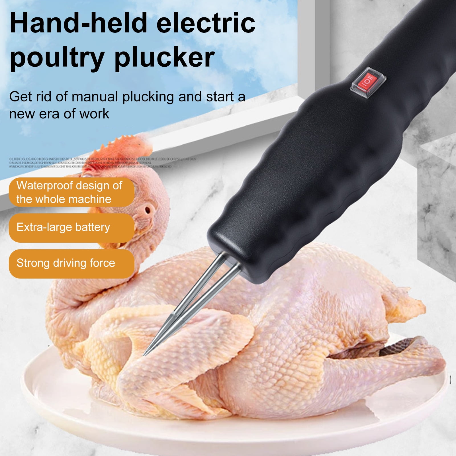 Hariumiu Electric Handheld Chicken Plucker Machine Quick Poultry ...