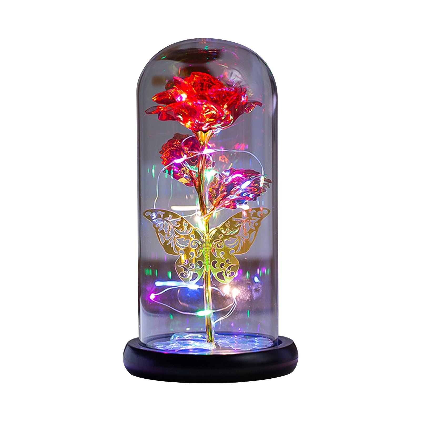 Hariumiu Eternal Rose Flower Romantic Attractive with Wood Pedestal ...