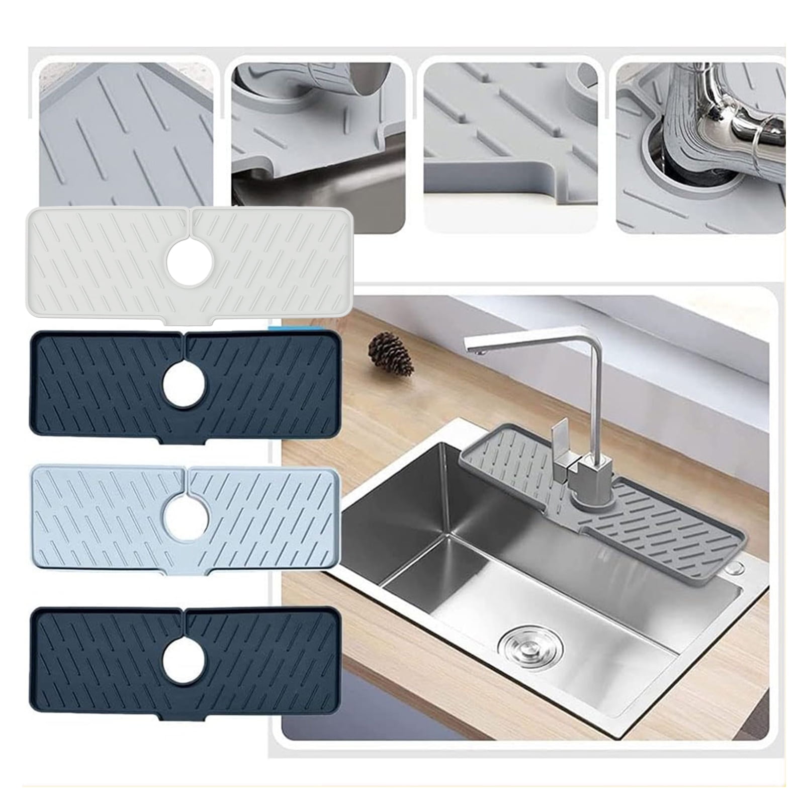 Hariumiu Faucet Drain Pad Foldable Splash-resistant Easy Drainage High ...