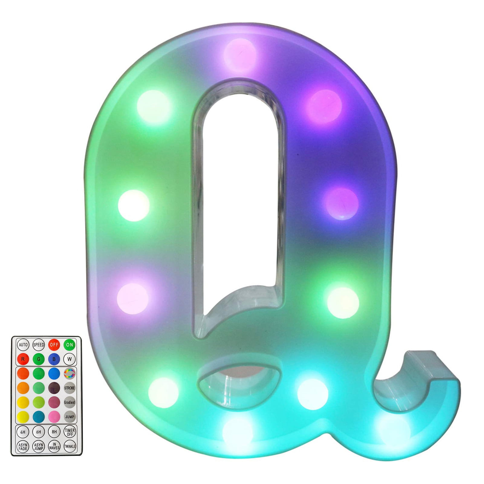 Hariumiu Flashing Letter Light Colorful Led Letter Lights with Remote 4 ...