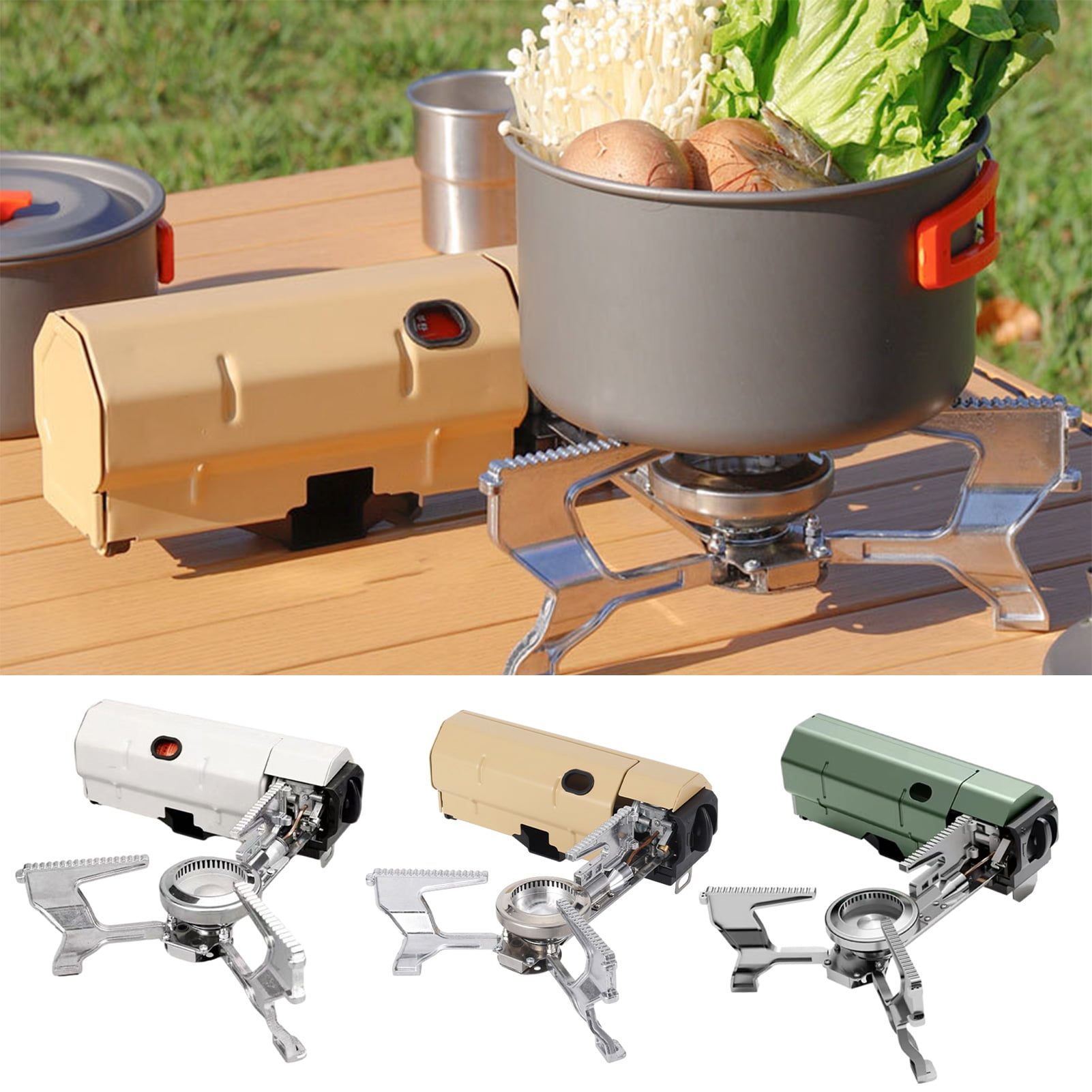Hariumiu Foldable Gas Stove Portable Camping Gas Stove Adjustable Flame ...