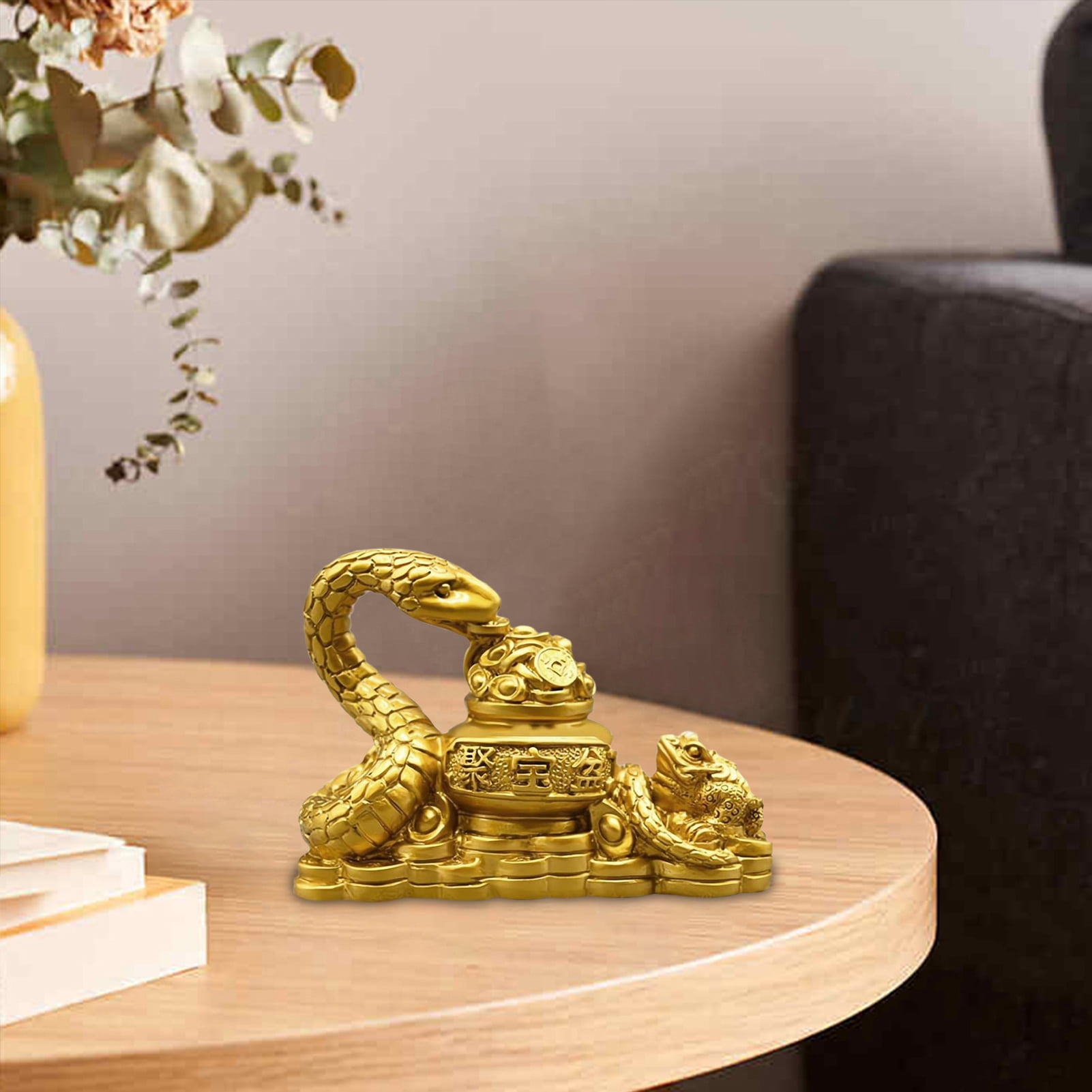 Hariumiu Fortune Snake Resin Ornament Feng Shui Snake Figurine Desktop ...