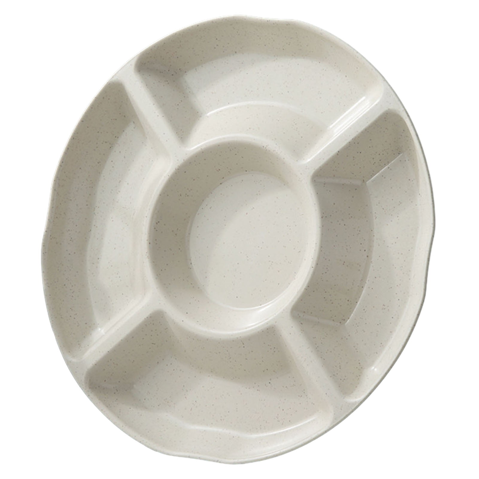 Hariumiu Fruit Plate Candy Plate 5 Compartments Capacity Round Food ...