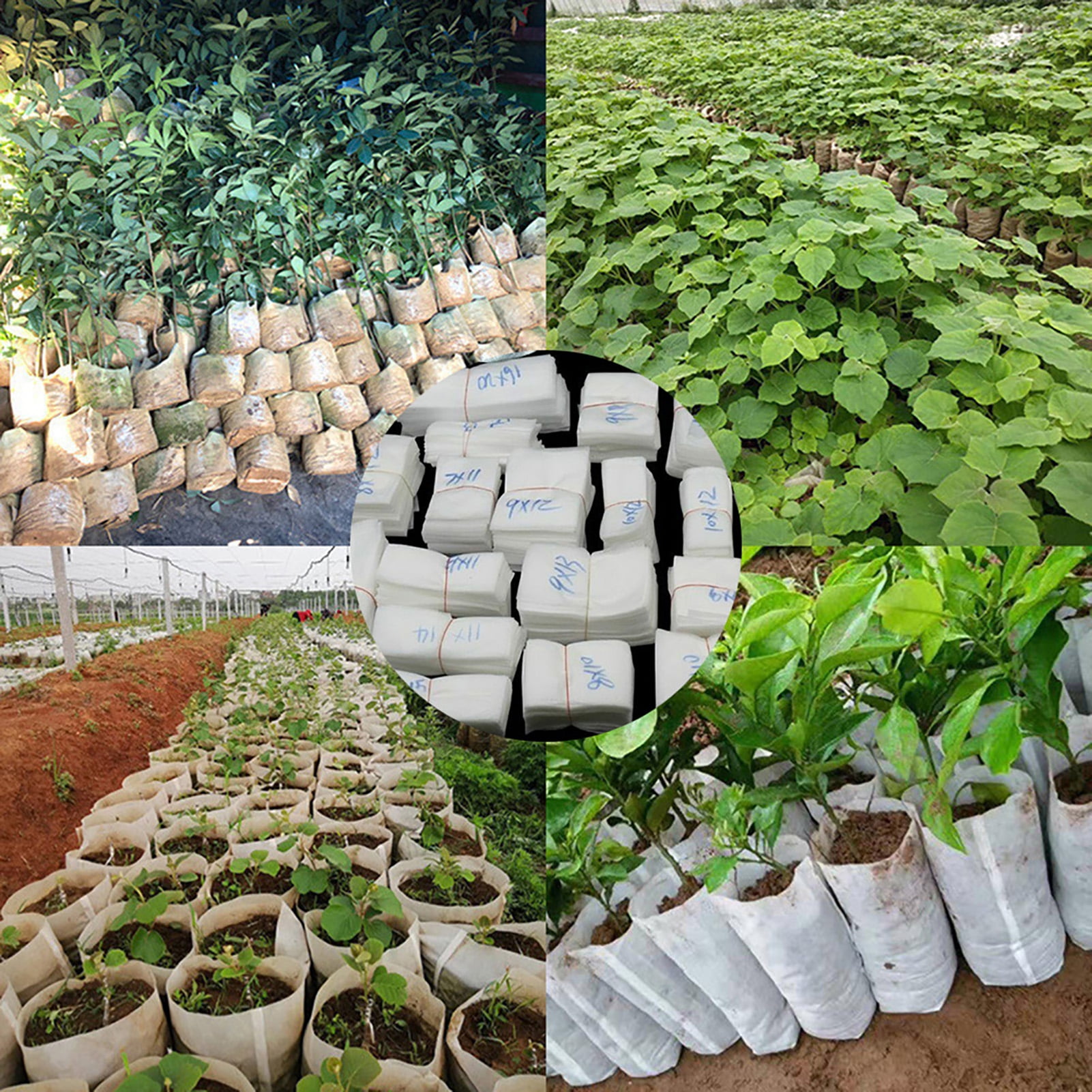 Hariumiu Garden 100Pcs Non-Woven Seedling Bags, Thickened And ...