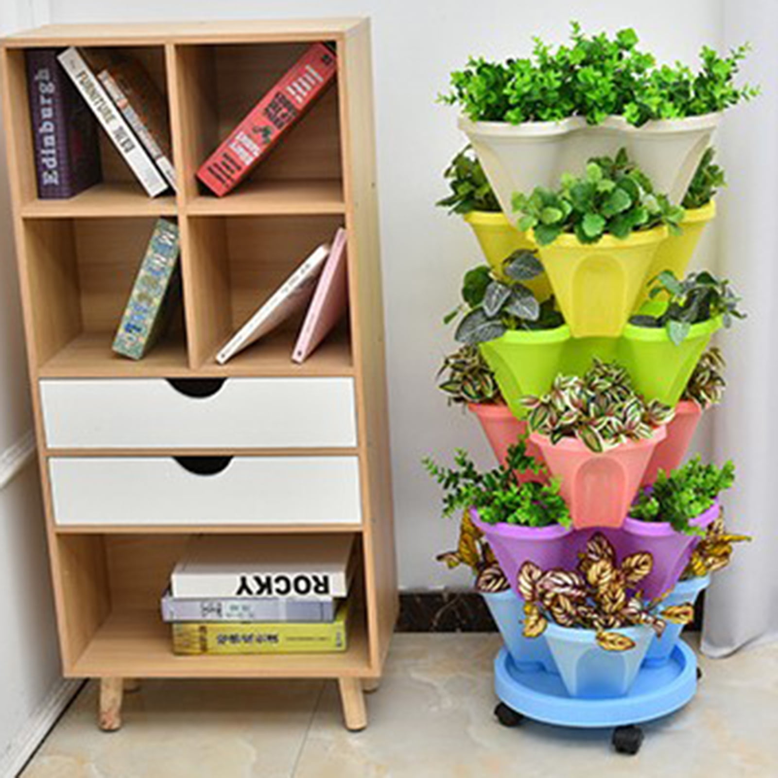 Hariumiu Garden Stackable Plant Pot, Petal Design Stereoscopic Planting ...