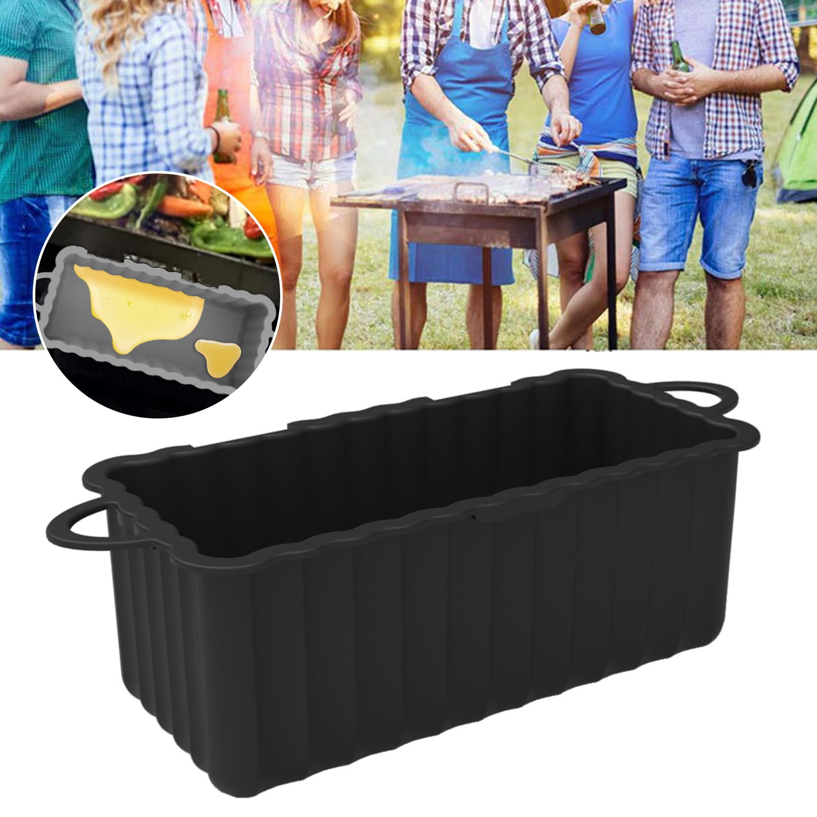 Hariumiu Grease Drain Box Silicone Grease Drip Pan Liners for Grills ...