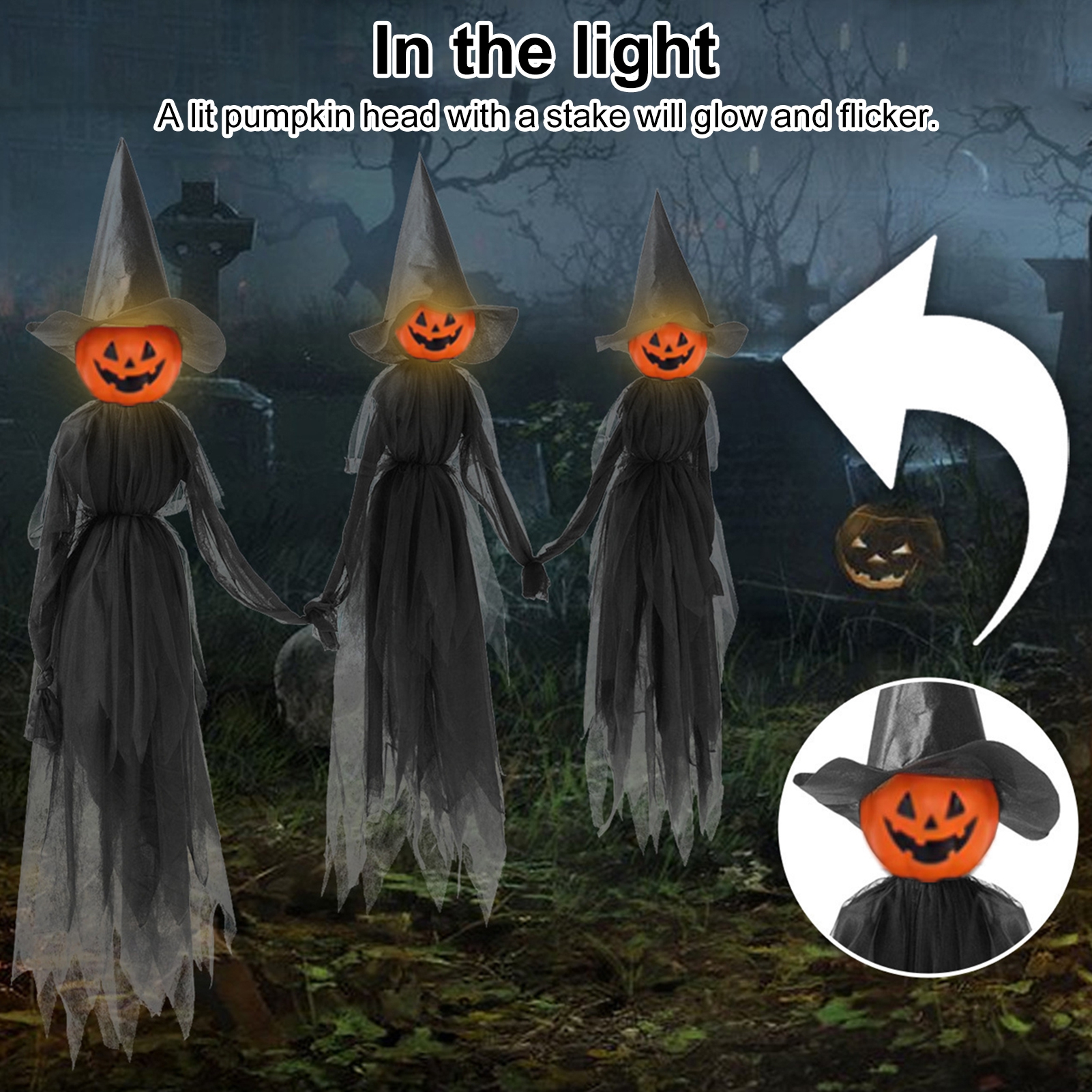 Hariumiu Halloween Light Up Witch Decoration Screaming Standing Witch ...